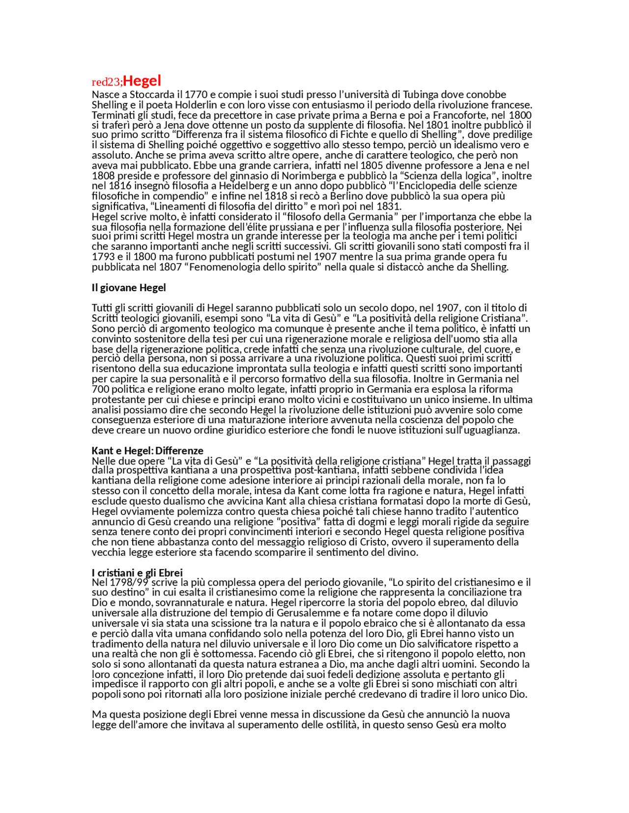 Dispense Di Filosofia Su Hegel Docsity