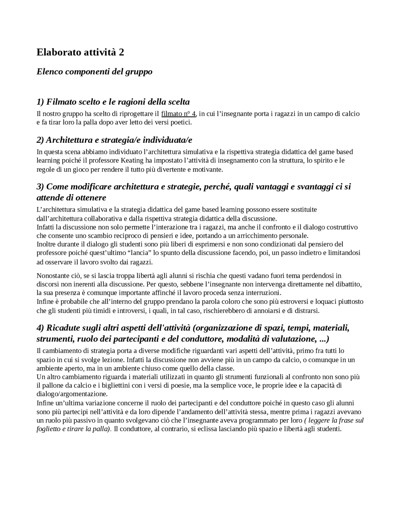 Attività 2 Di Didattica E Pedagogia Speciale Unimore Docsity