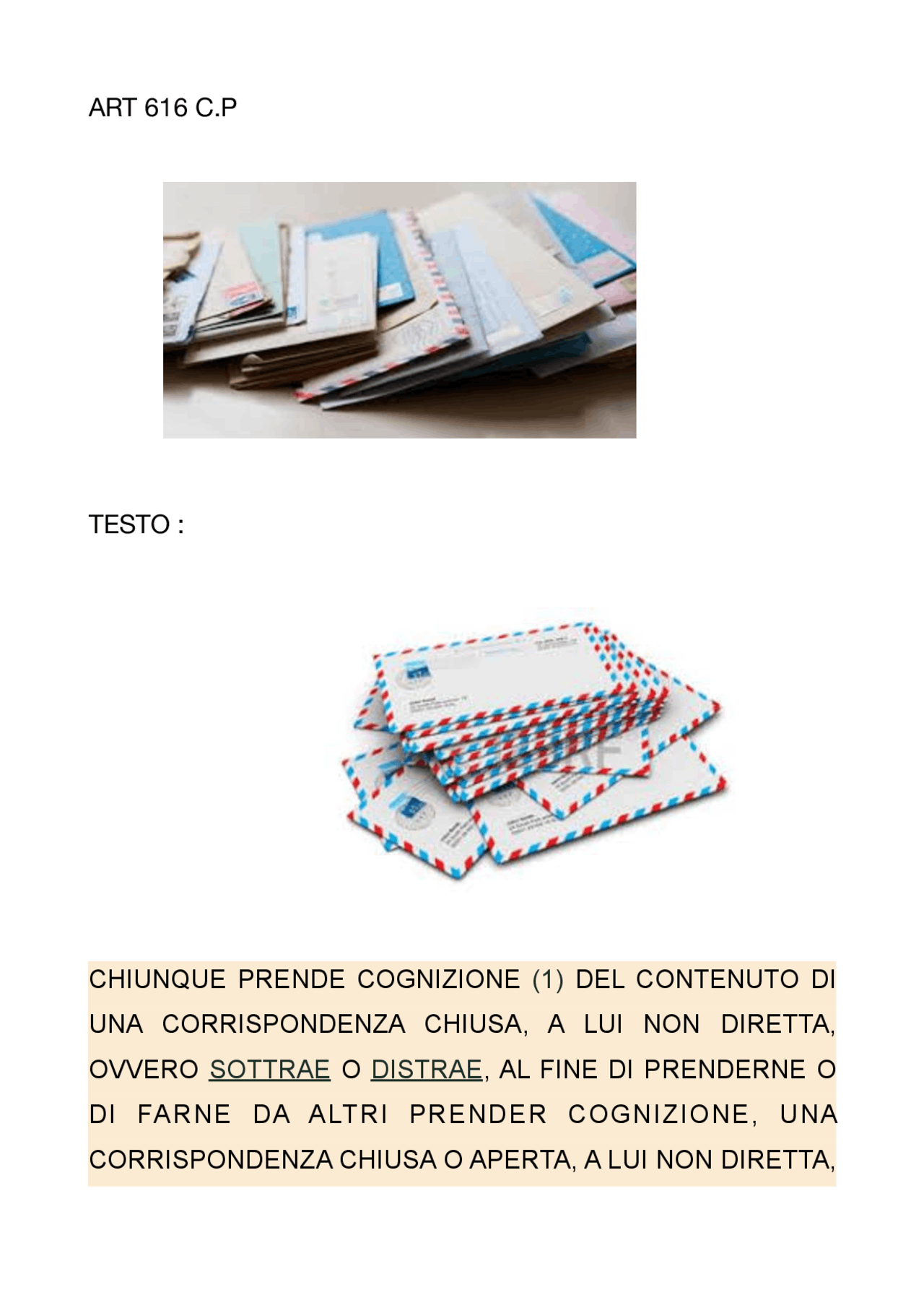 Corrispondenza Nel Diritto Penale Docsity