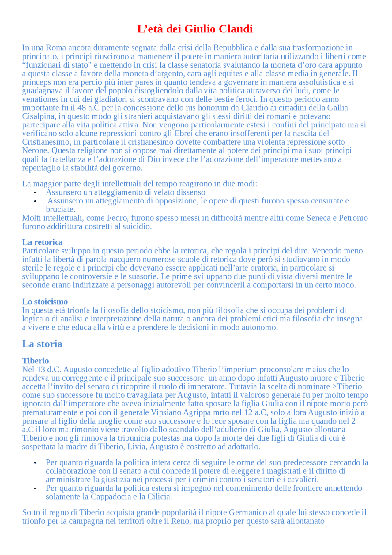 I Giulio-Claudi e Seneca - Docsity