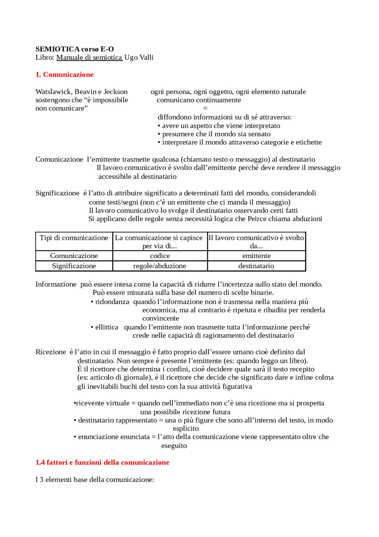 Riassunto Del Manuale Di Semiotica Docsity