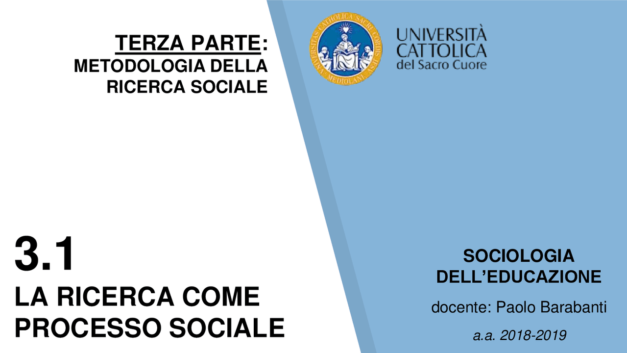 Metodologia Della Ricerca Sociale Docsity