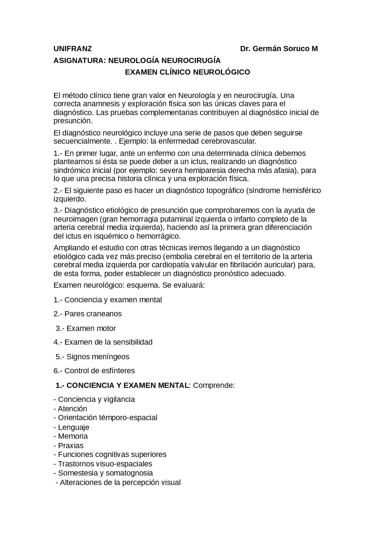SemiologÍa NeurolÓgica Docsity