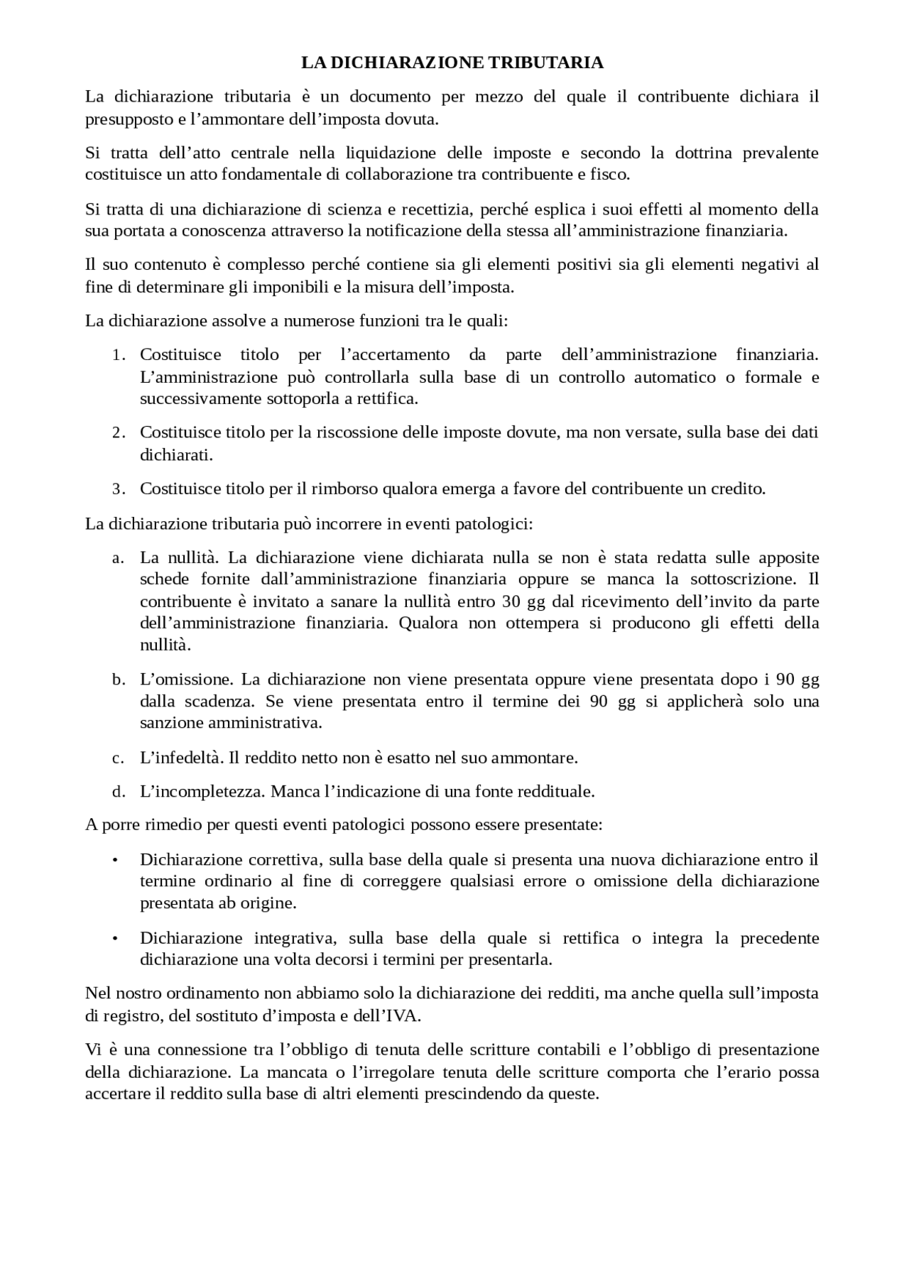 Schemi Di Diritto Tributario Docsity