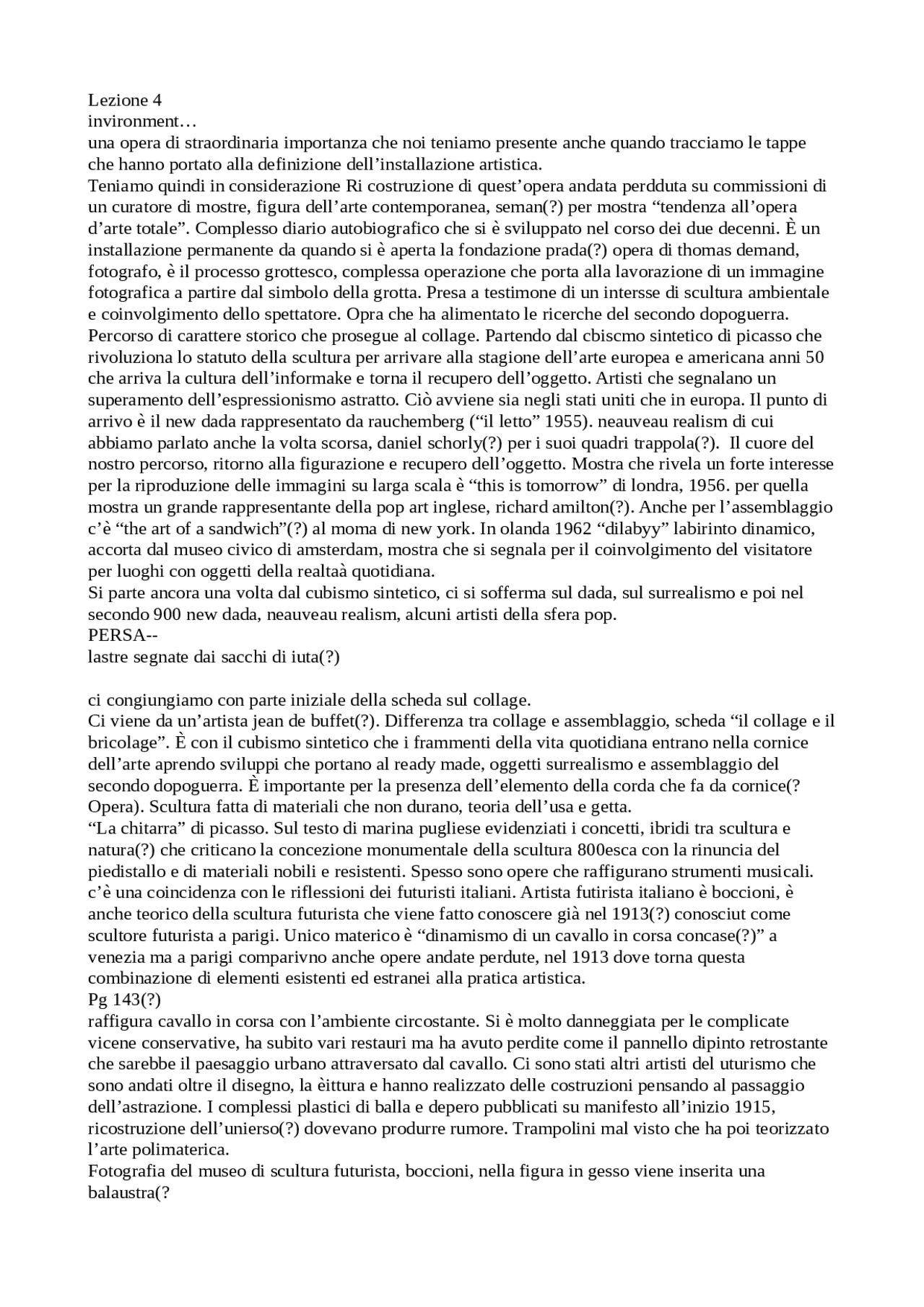 Fenomenologia Delle Arti Complesse Appunti Docsity