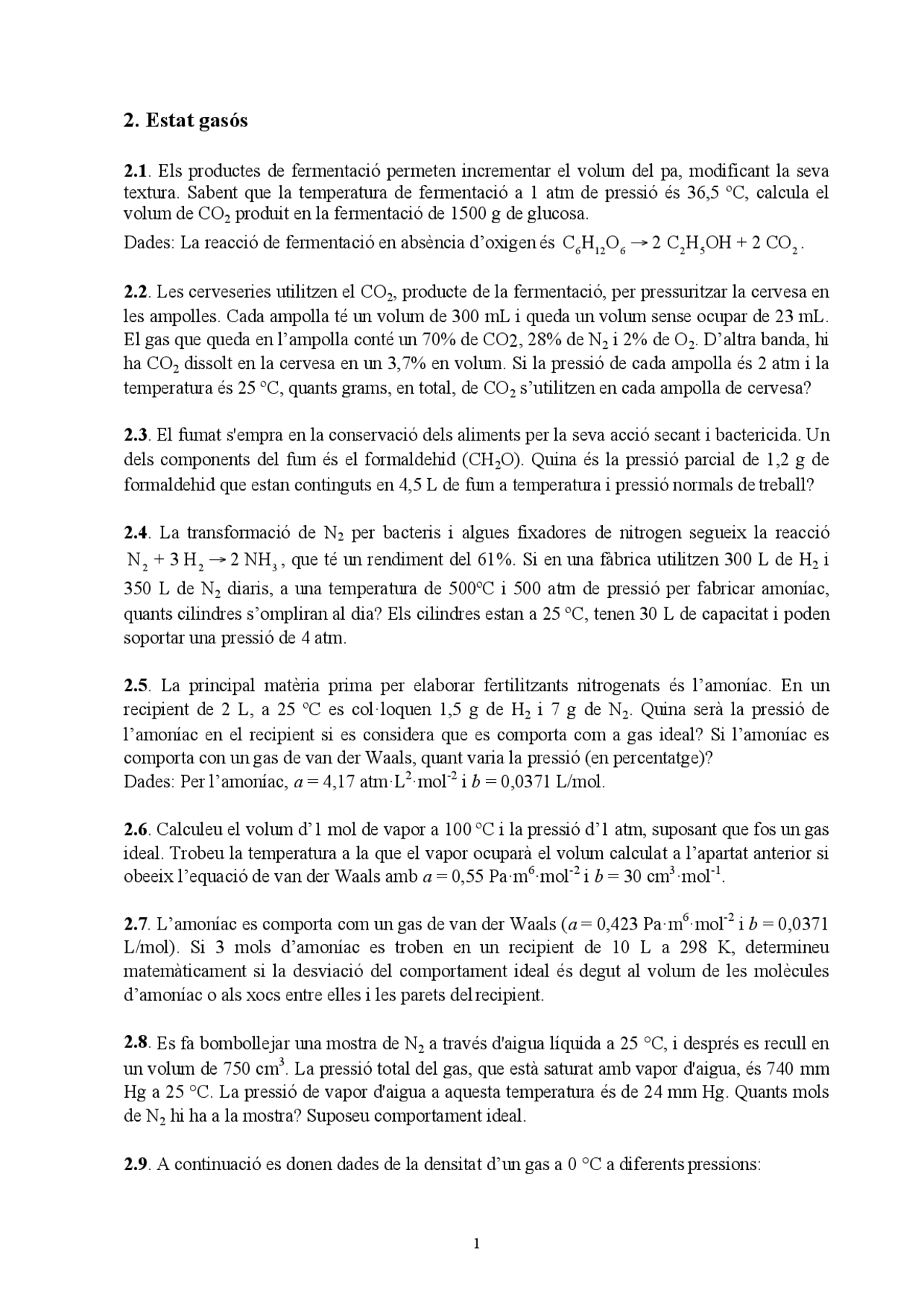 Ejercicios Fisicoquimica Primero Ejercicios De Fisicoquímica Docsity