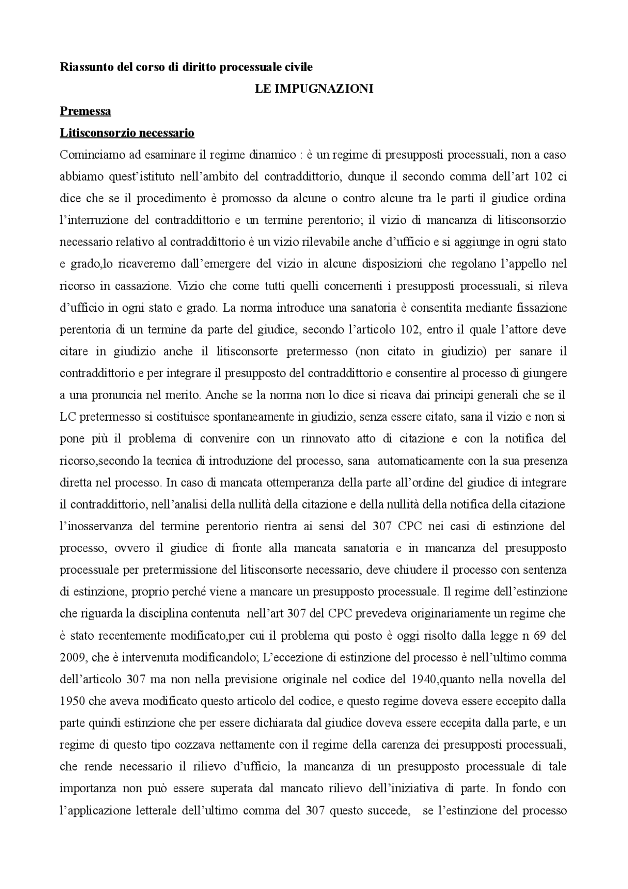 Diritto Processuale Civile Docsity