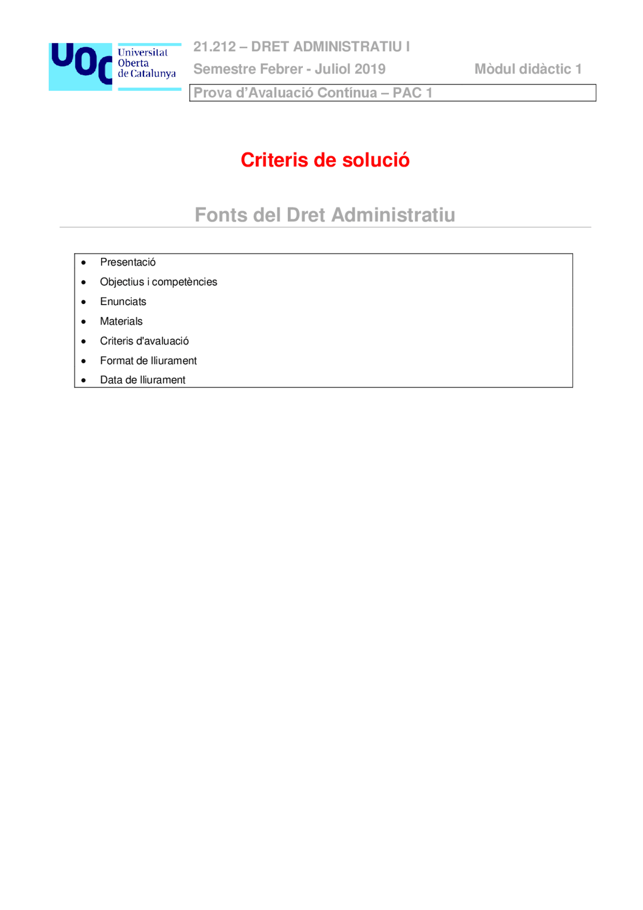 Dret Administratiu I Pac 1 Docsity