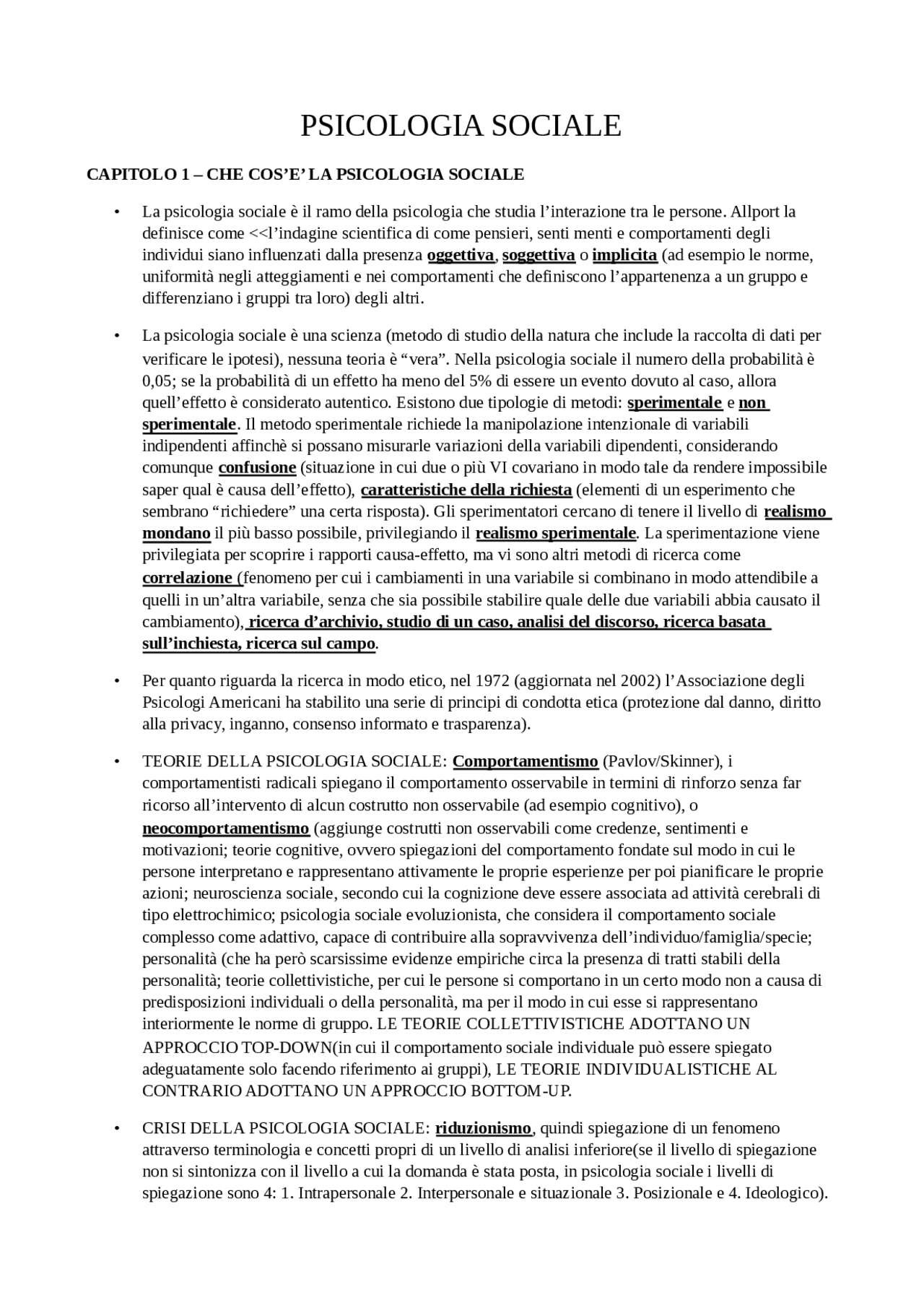 Psicologia Sociale Teorie E Applicazioni Hogg Vaughan Docsity