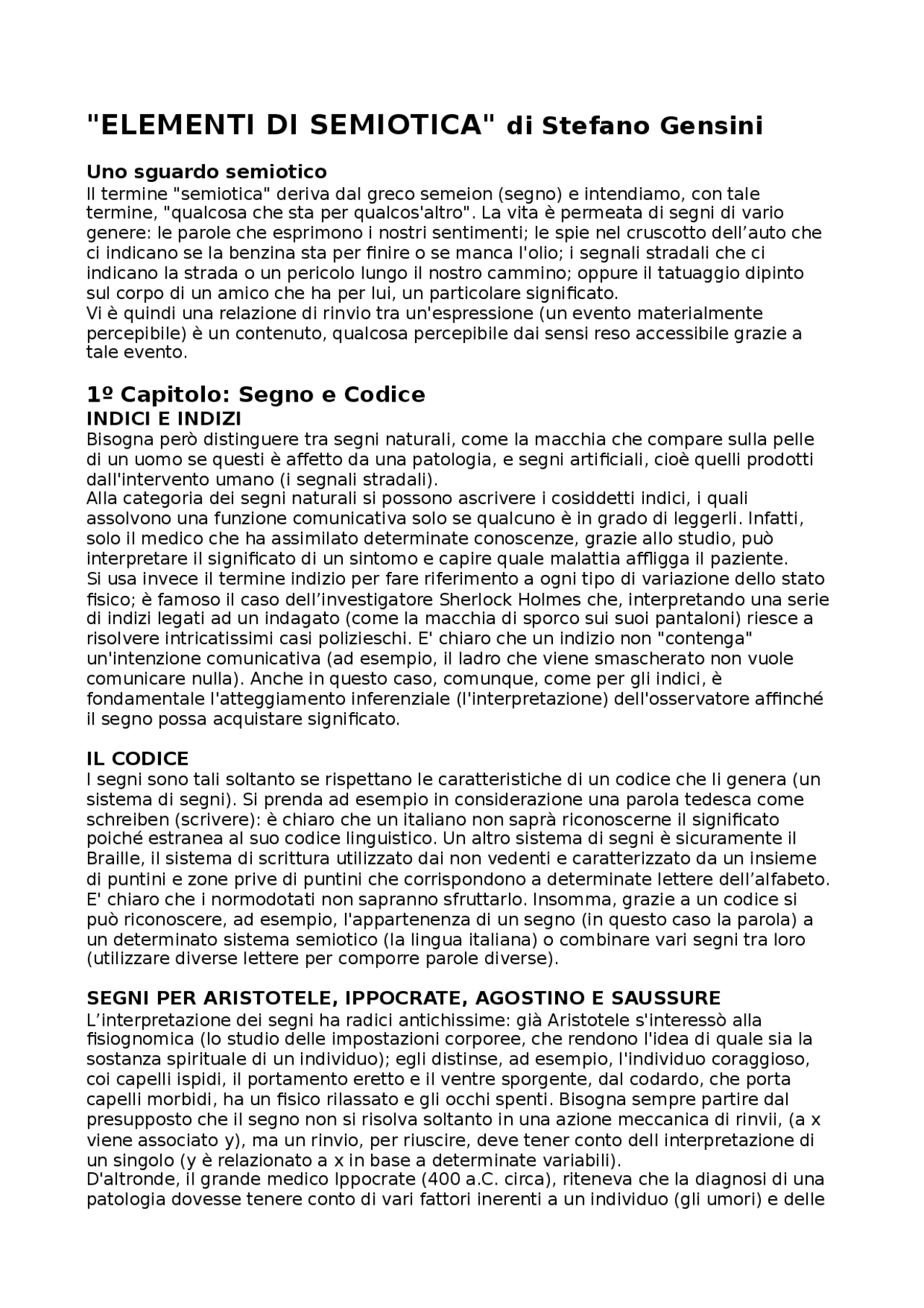 Elementi Di Semiotica Docsity
