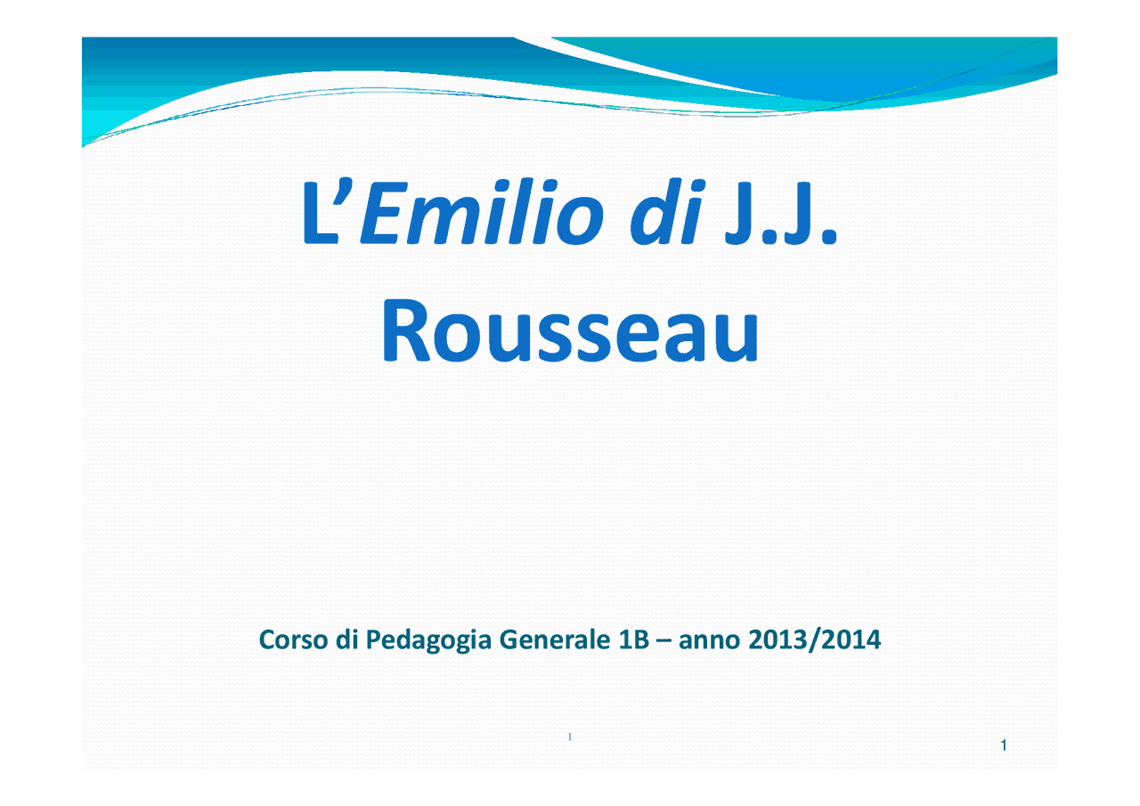 Rousseau Lemilio Riassunto Trovato Sul Web Docsity