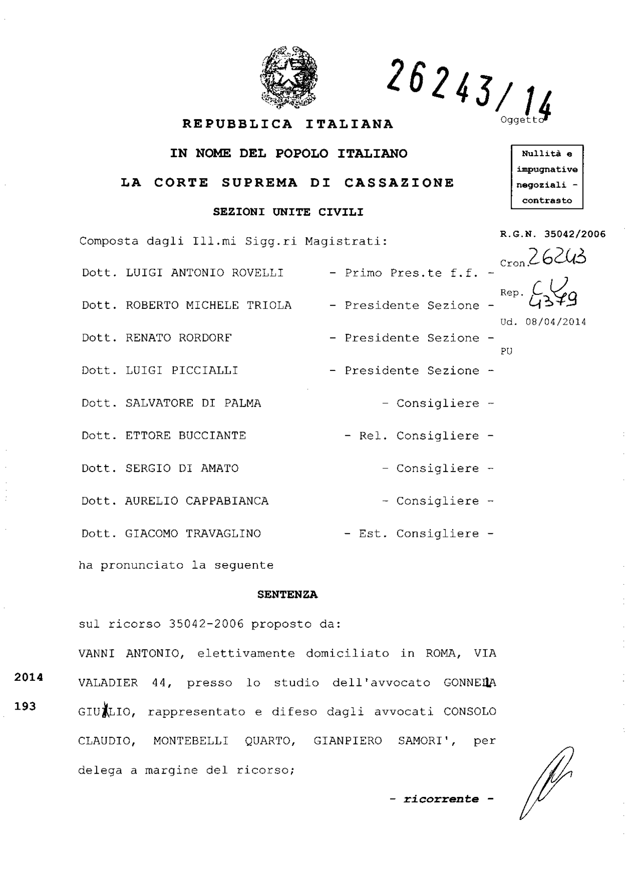 Sentenza Cassazione Sezioni Unite Docsity