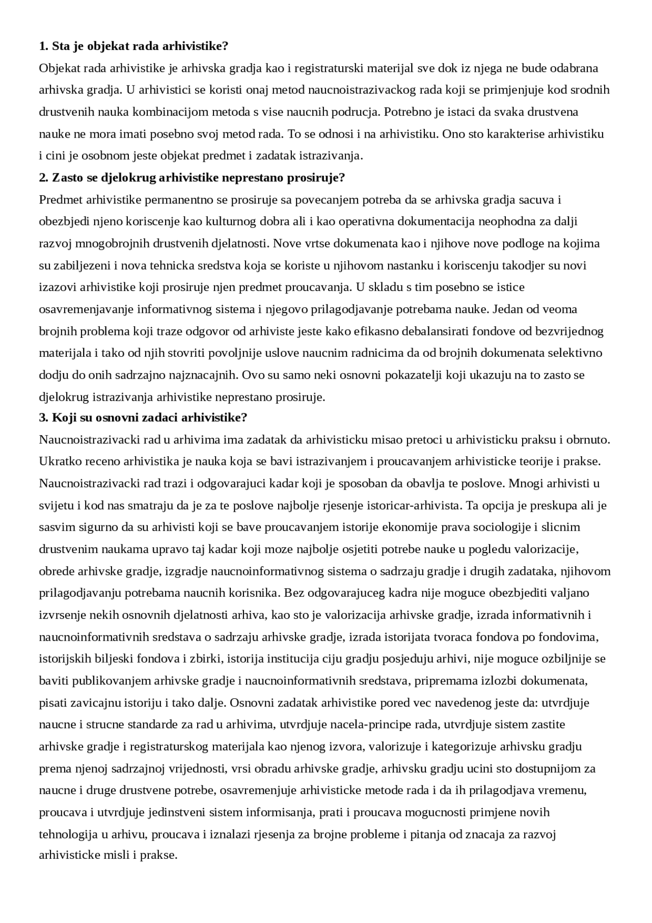 Arhivistika Priprema Za Ispit Banja Luka Univerzitet Skripte Predlog