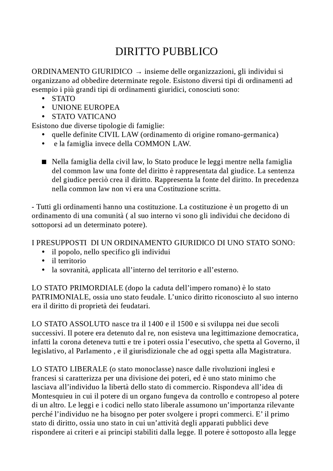 Appunti Diritto Pubblico Docsity