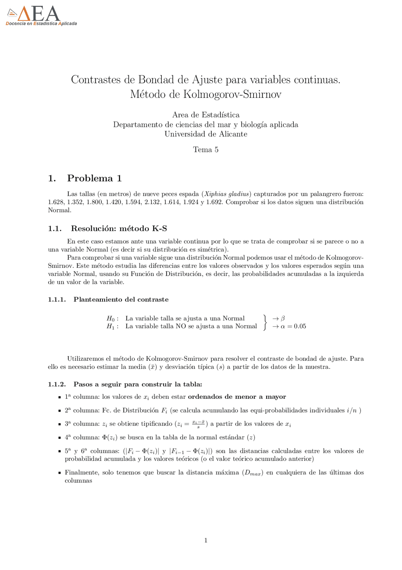 Ejercicio Estadística Docsity