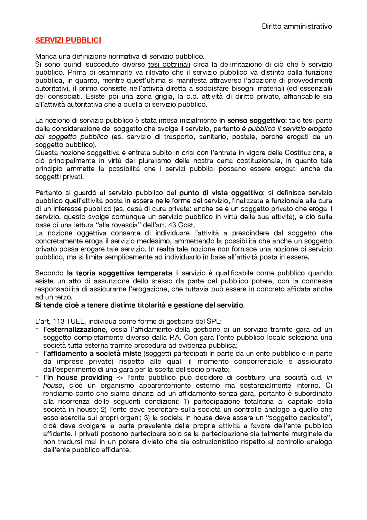 Servizi Pubblici E Spl Docsity