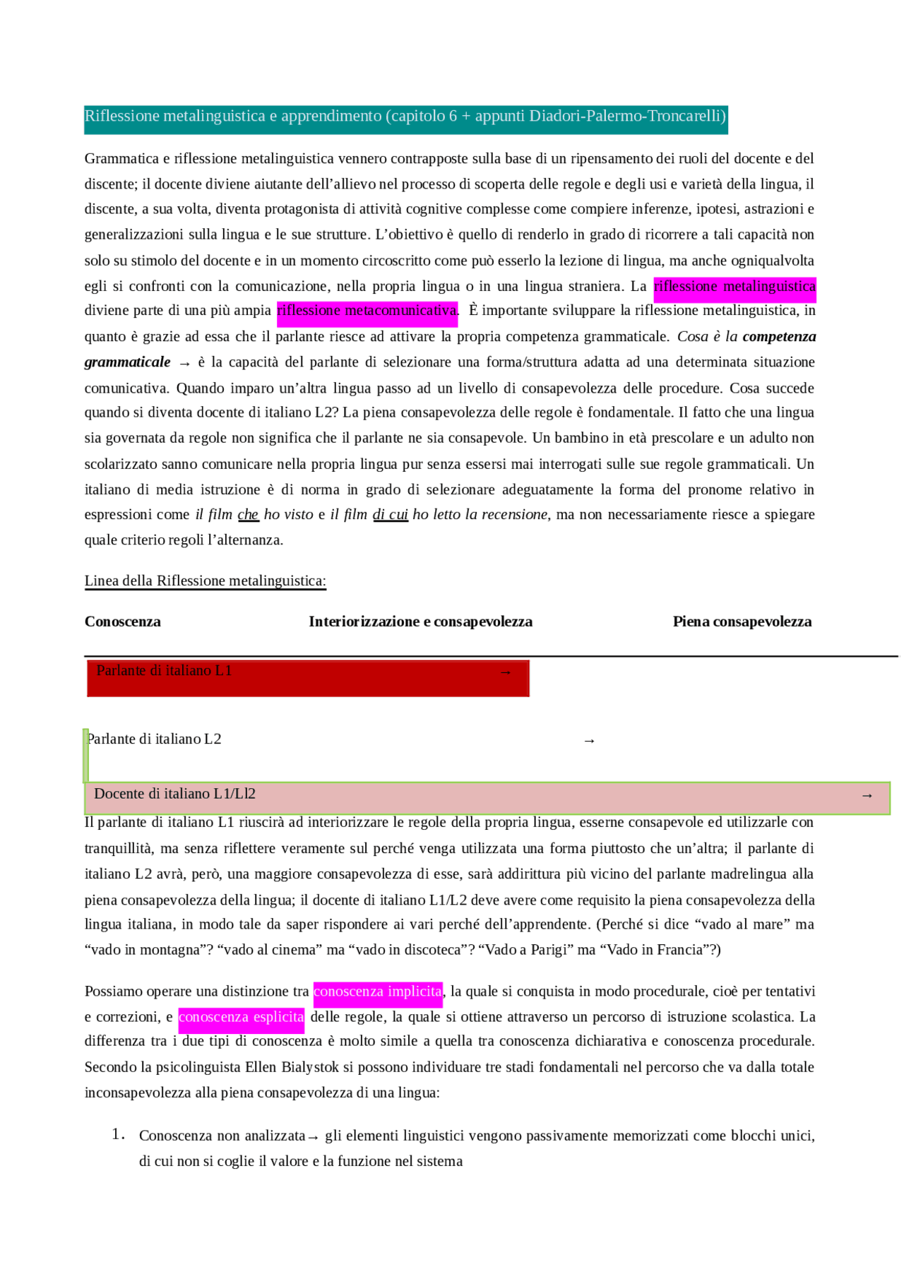 Italiano Per Stranieri Docsity