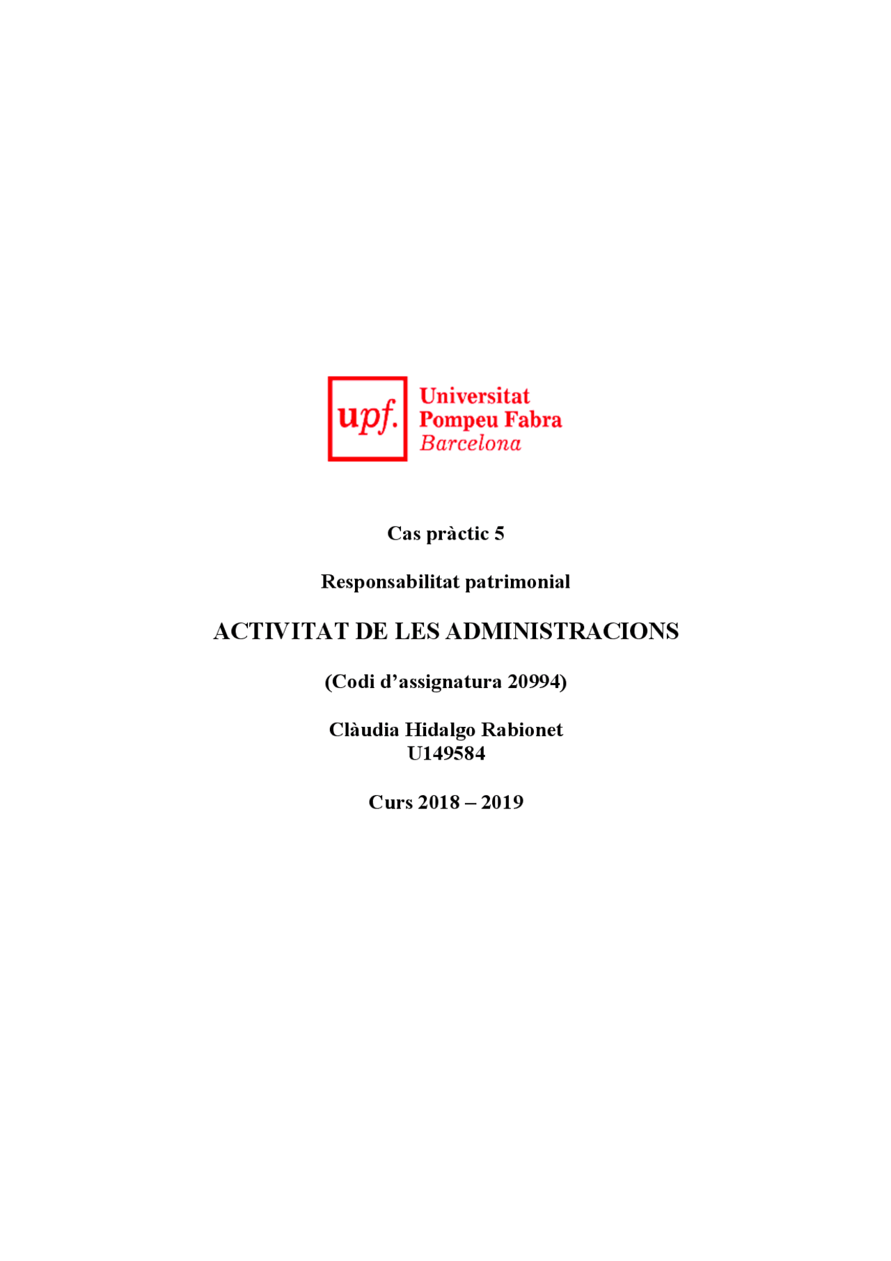 Seminari 5 De Dret Administratiu De La Universitat Upf Docsity