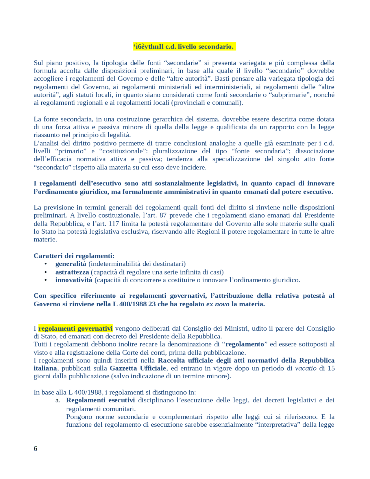 Le fonti secondarie del diritto - Docsity