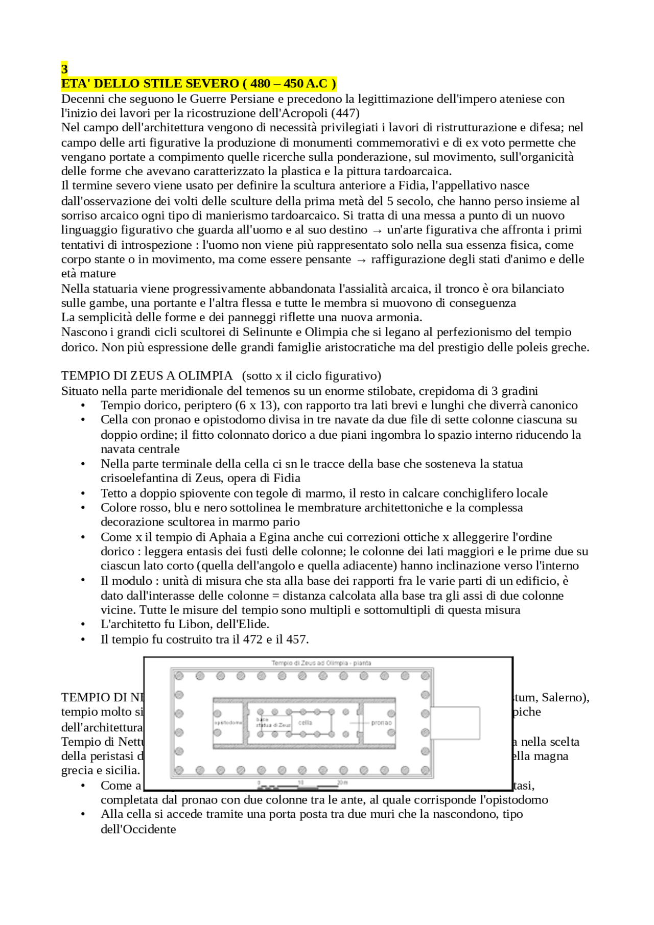 Archeologia Greca dallo stile severo - Docsity