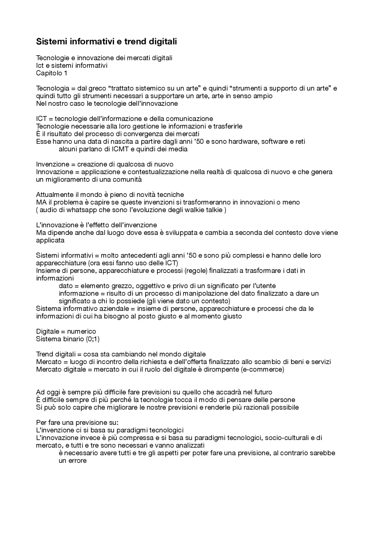 Sistemi Informatici E Trend Digitali Docsity