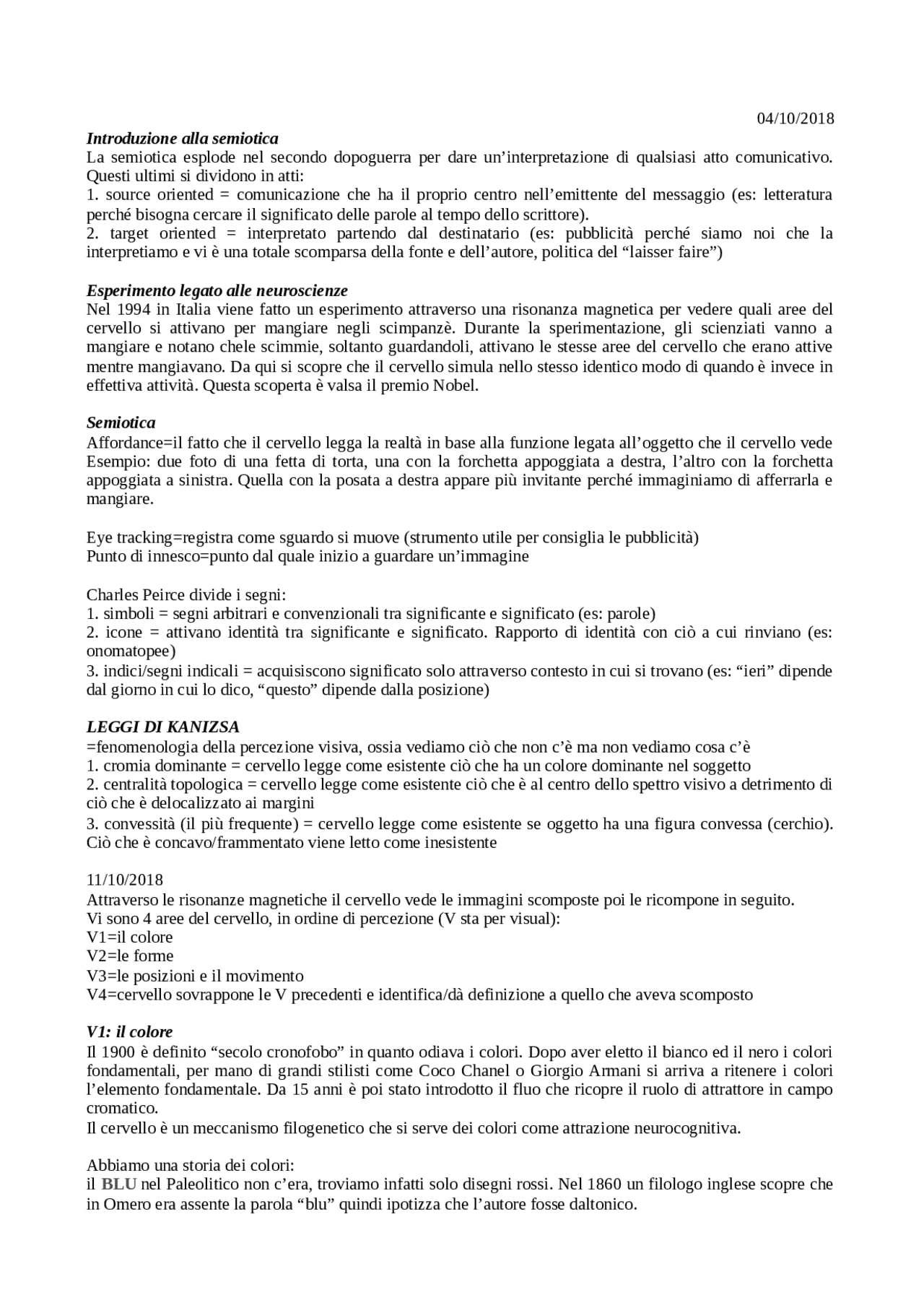 Appunti Semiotica Cmp Docsity