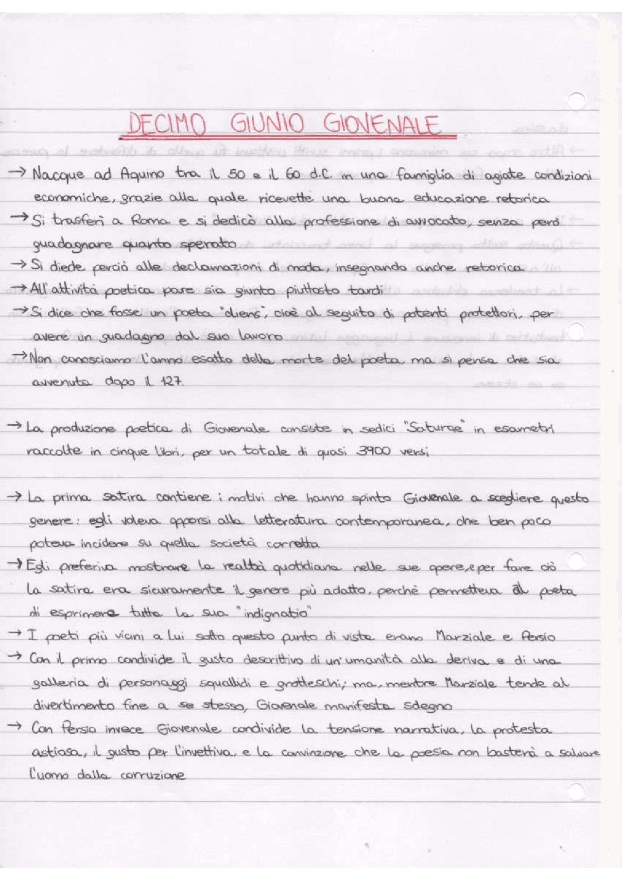 Appunti E Testi Di Giovenale Docsity