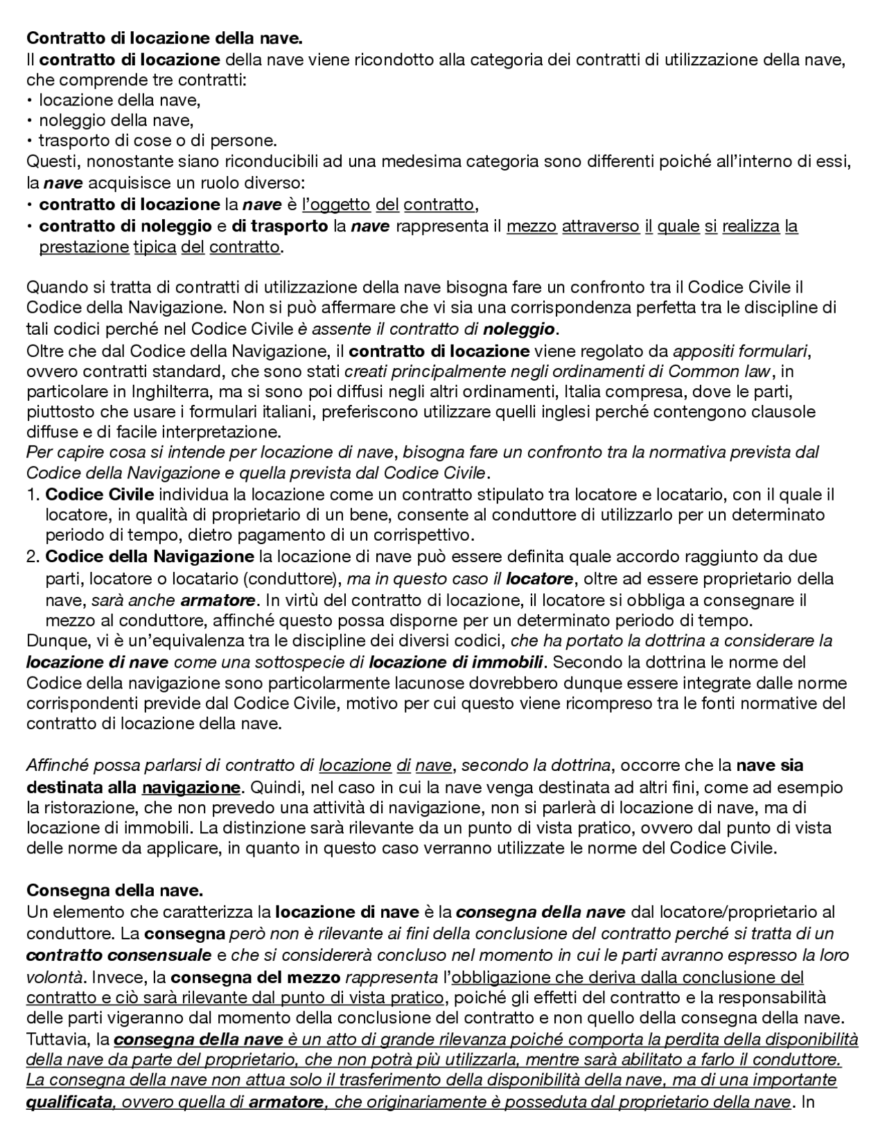 Diritto Della Navigazione Docsity