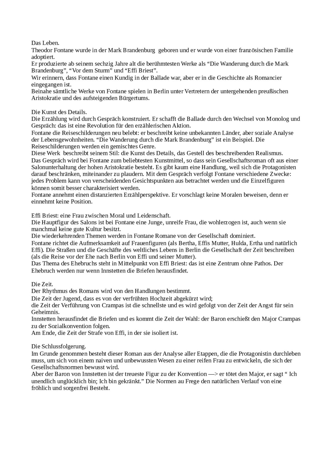 Theodor Fontane Und Effi Briest Docsity