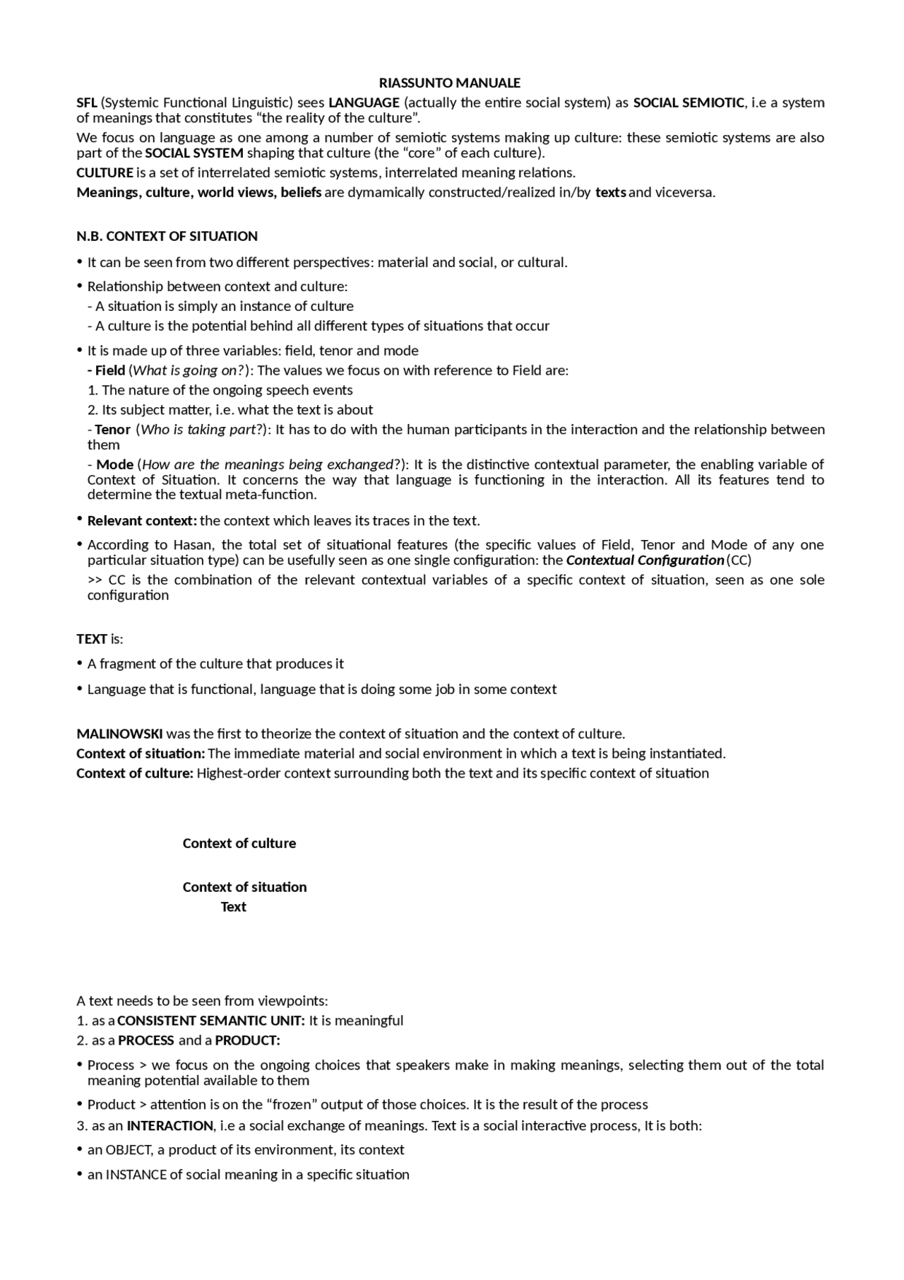 Riassunto Del Manuale Di Linguistica Inglese Docsity