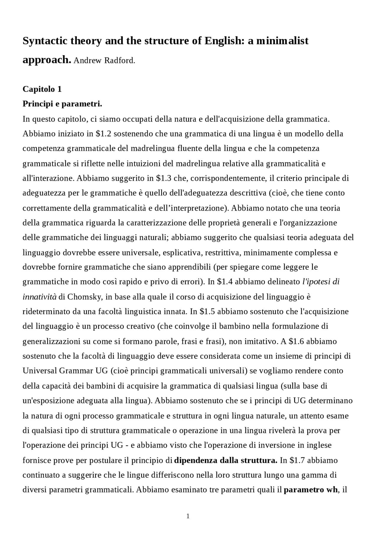 Syntactic Theory And The Structure Of English Andrew Radford Docsity