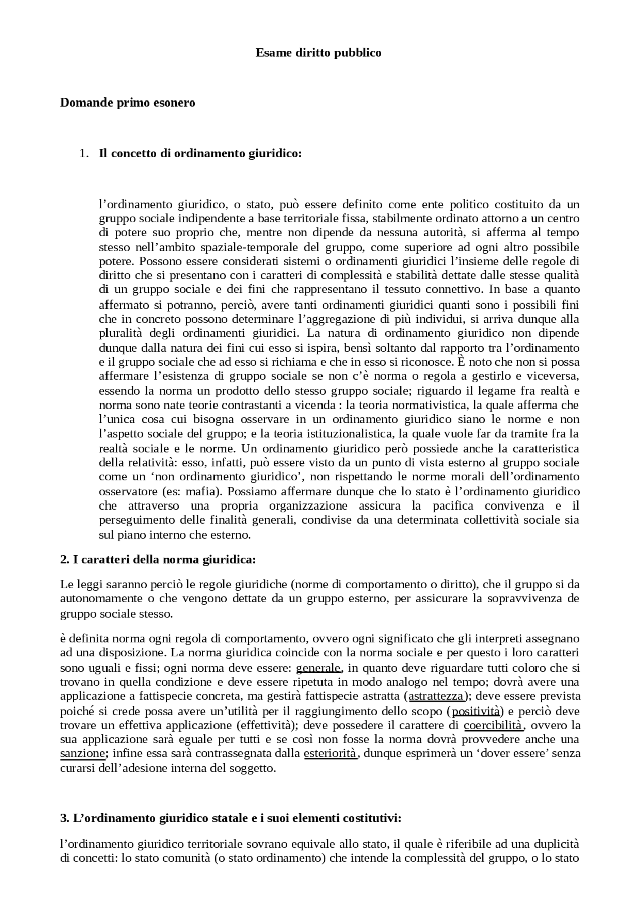 Esame Diritto Pubblico Docsity