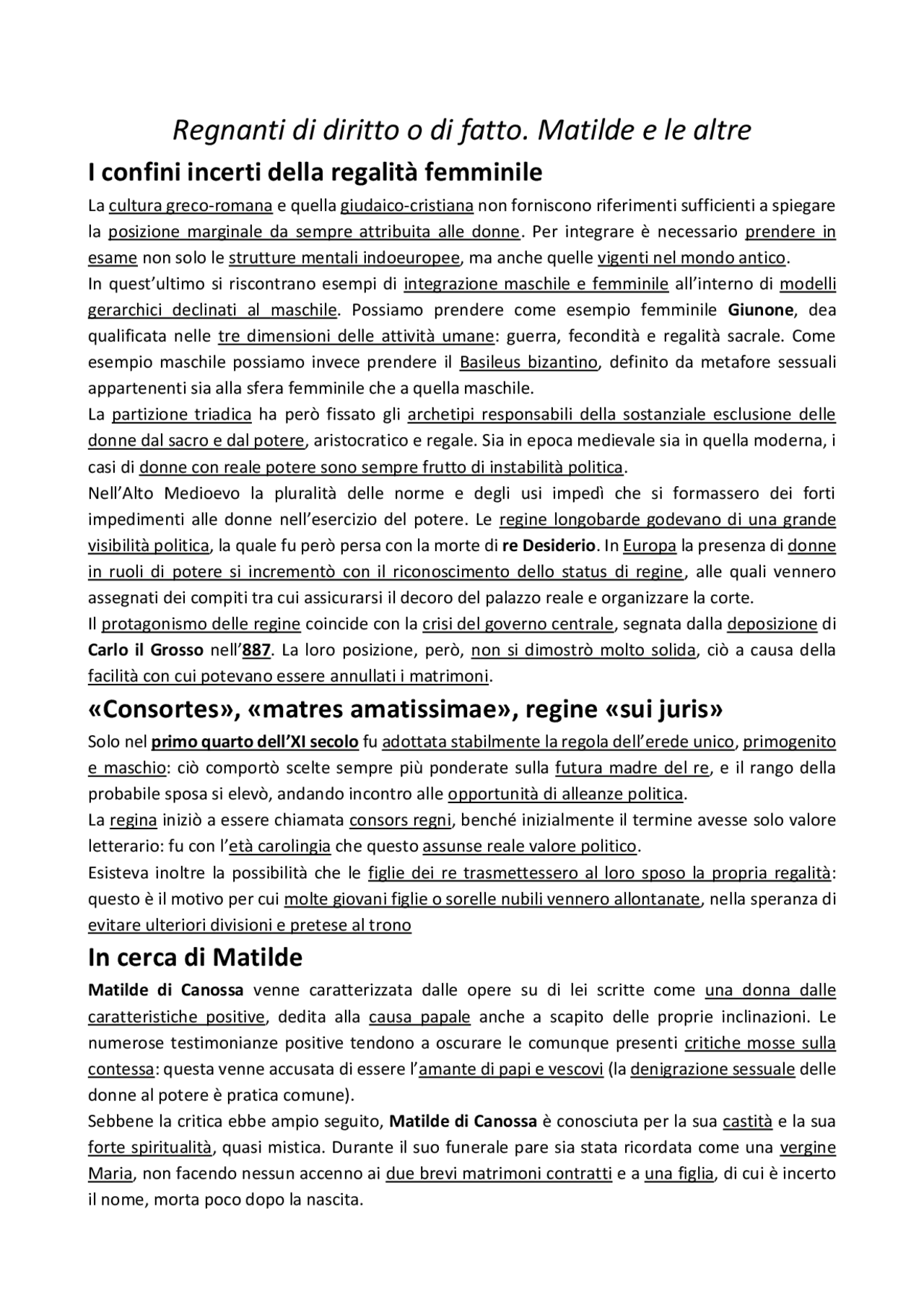 Regine Per Caso Riassunto Docsity