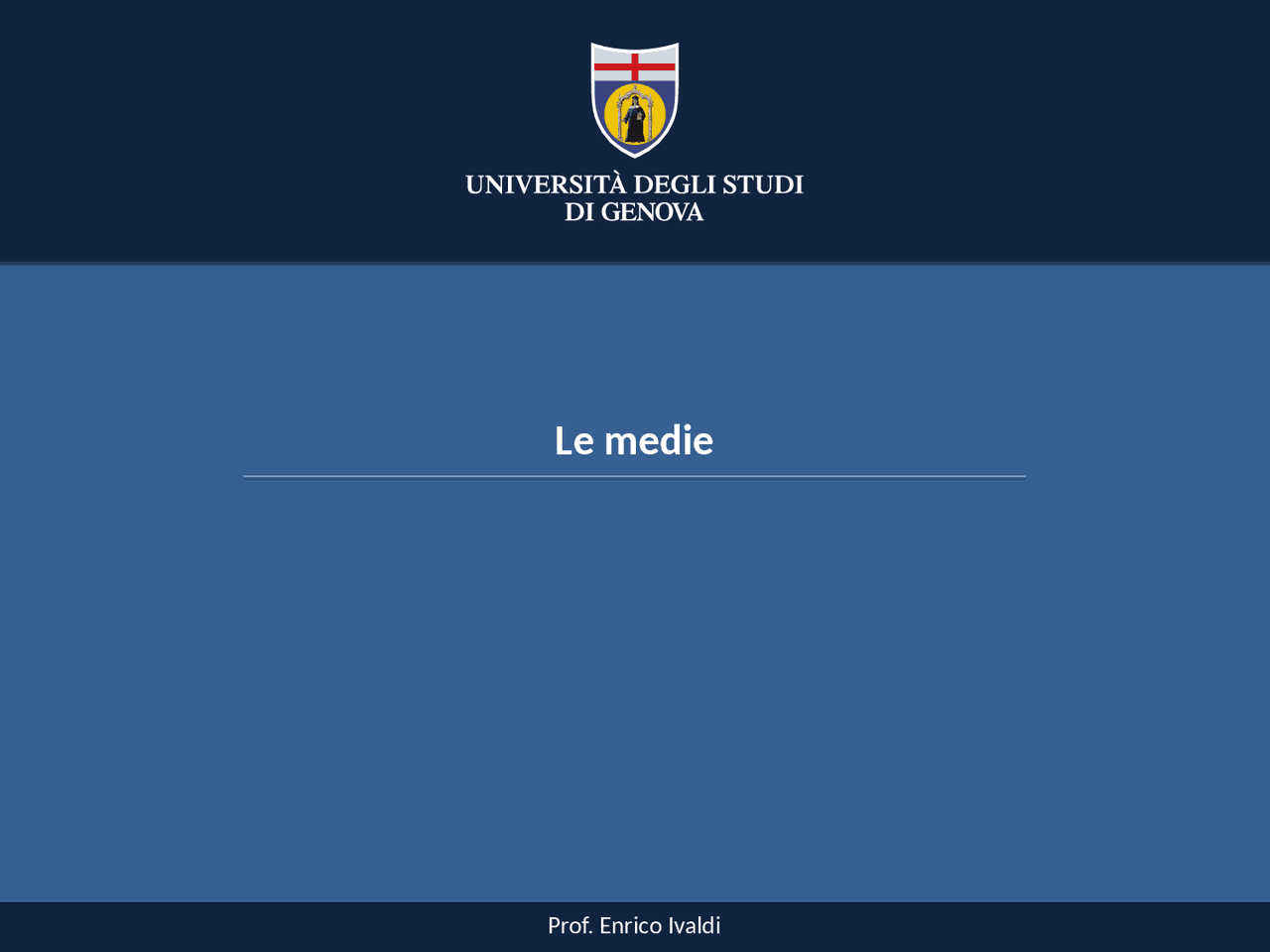 Le Medie Statistiche Docsity