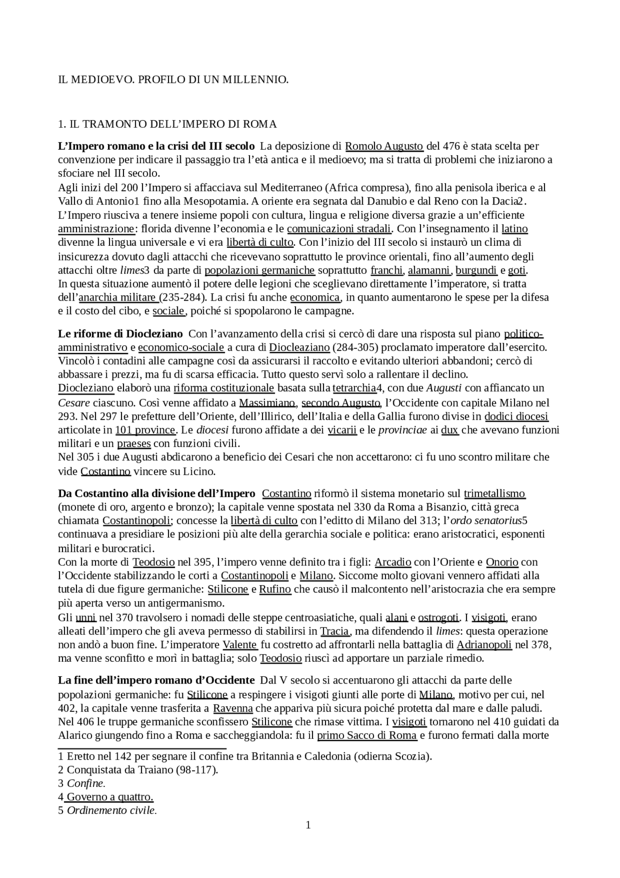 Il Medioevo Profilo Di Un Millennio Cartonesi Riassunto Docsity