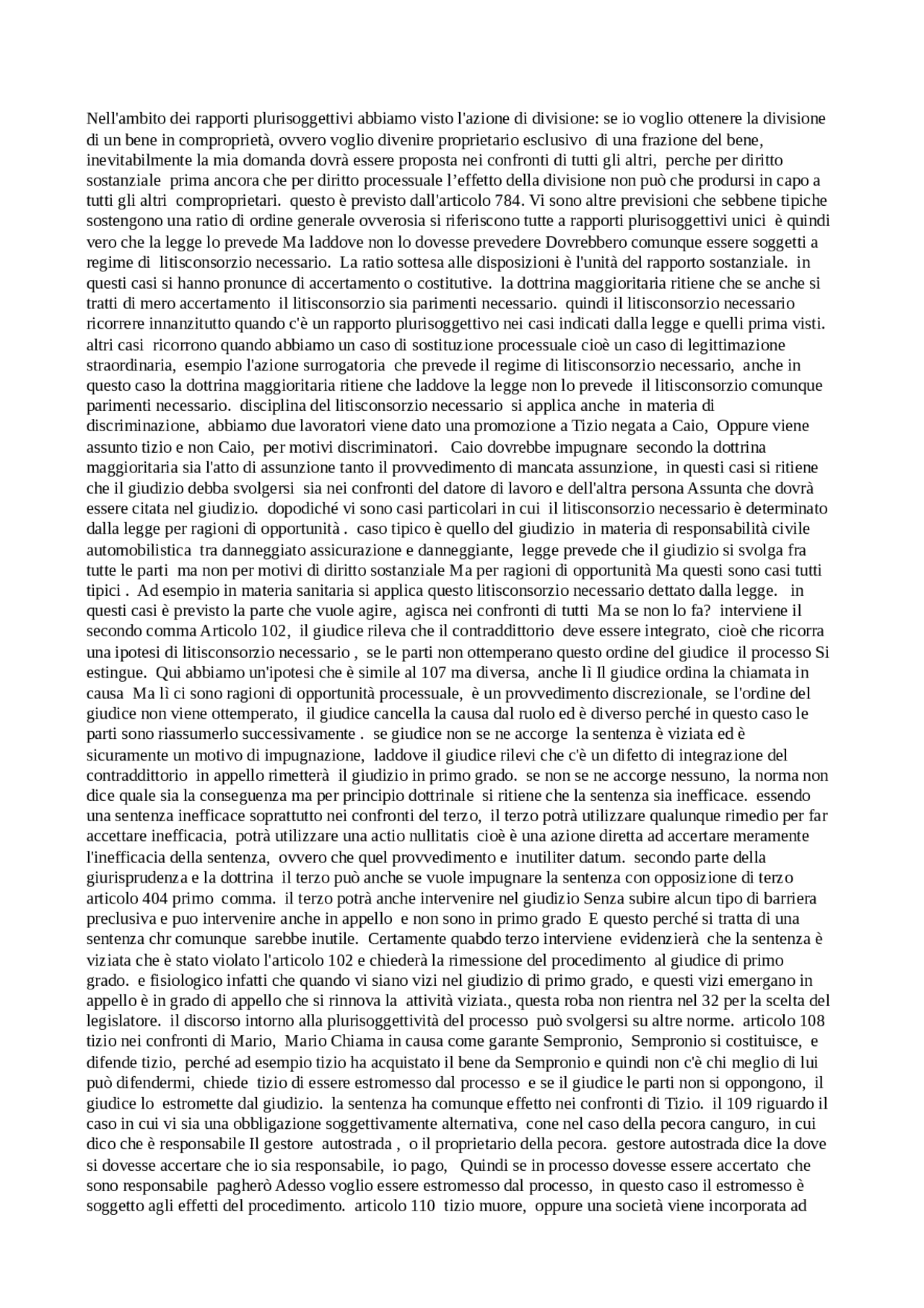 Diritto Processuale Civile Docsity