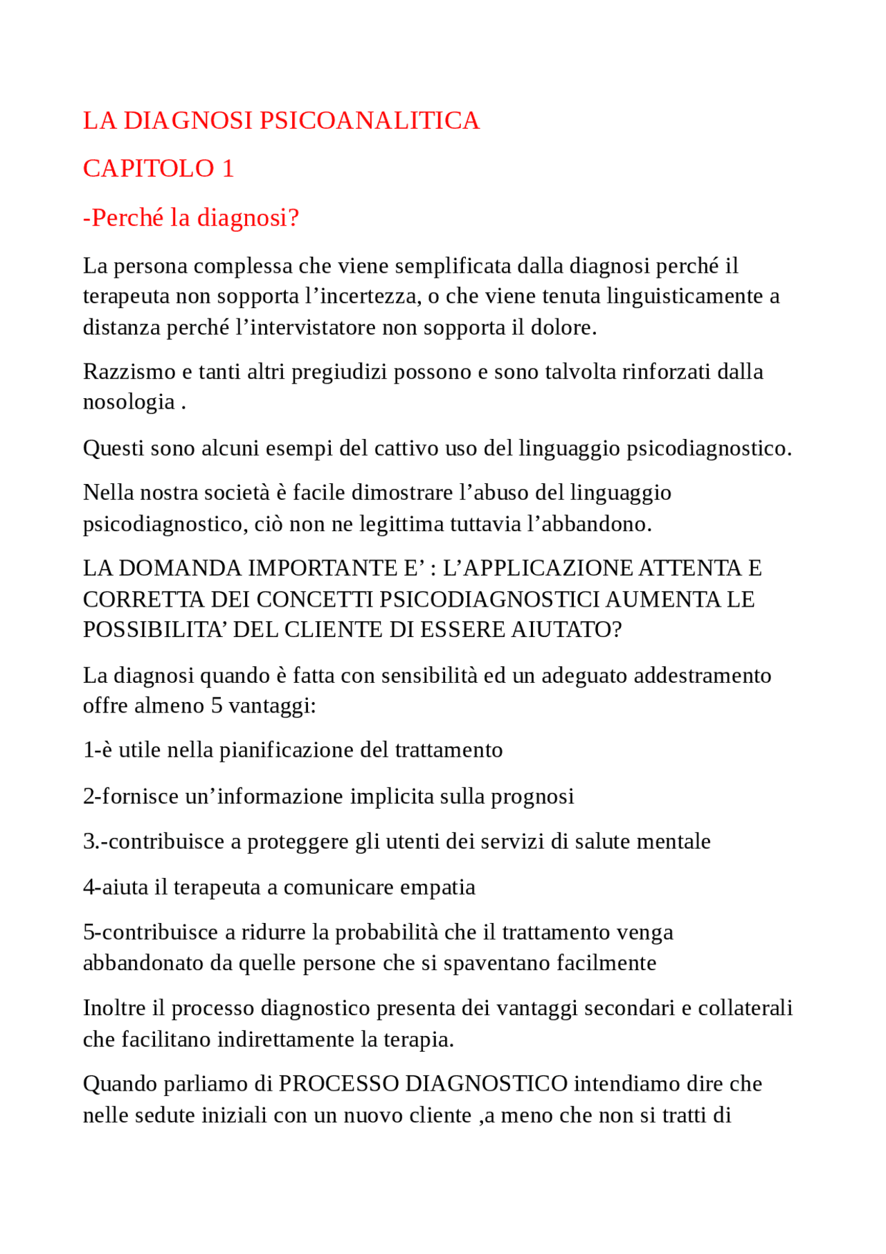 La Diagnosi Psiconanalitica Nancy Mcwilliamas Docsity