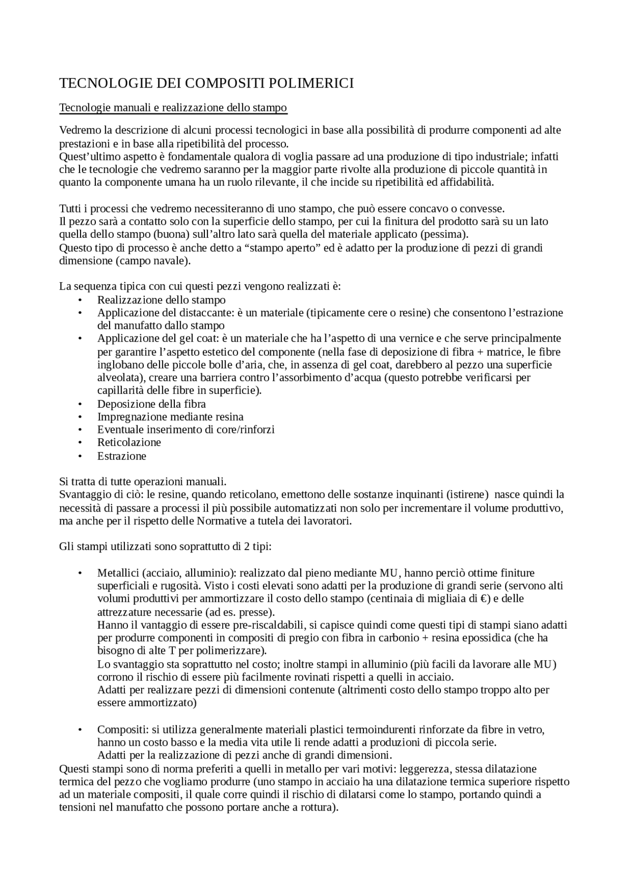 Tecnologie Dei Compositi Polimerici Docsity