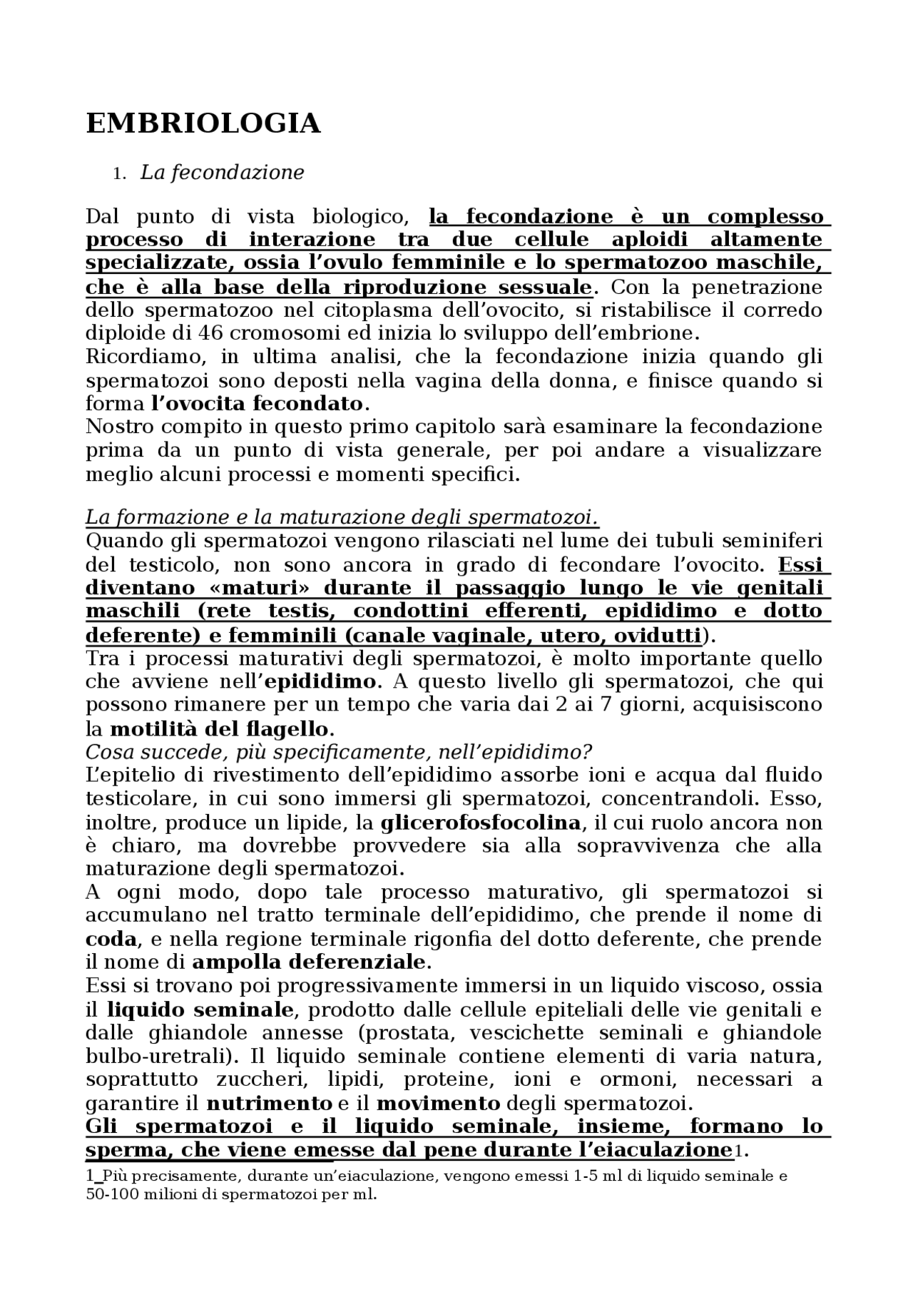 Riassunti Di Embriologia Docsity