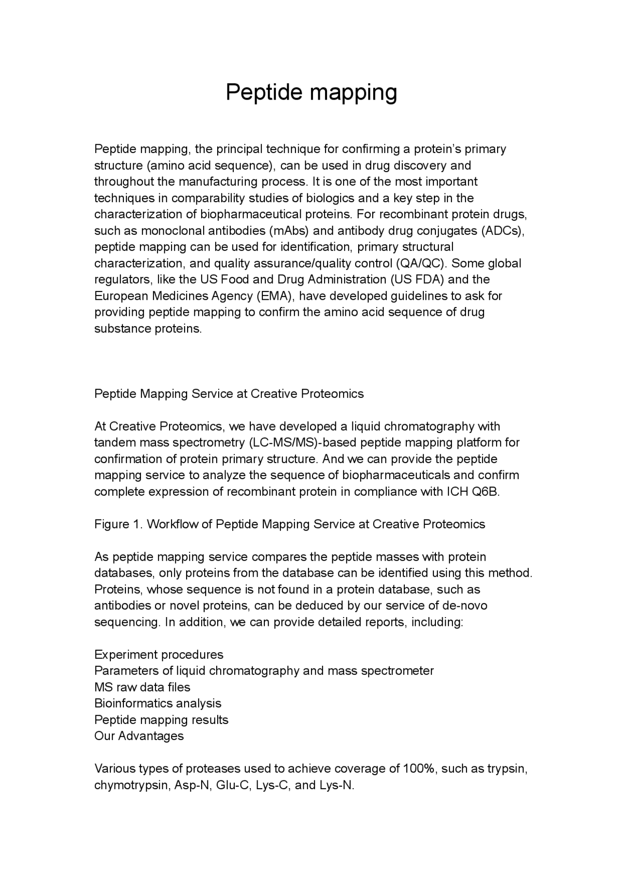 Peptide mapping SERVES - Docsity