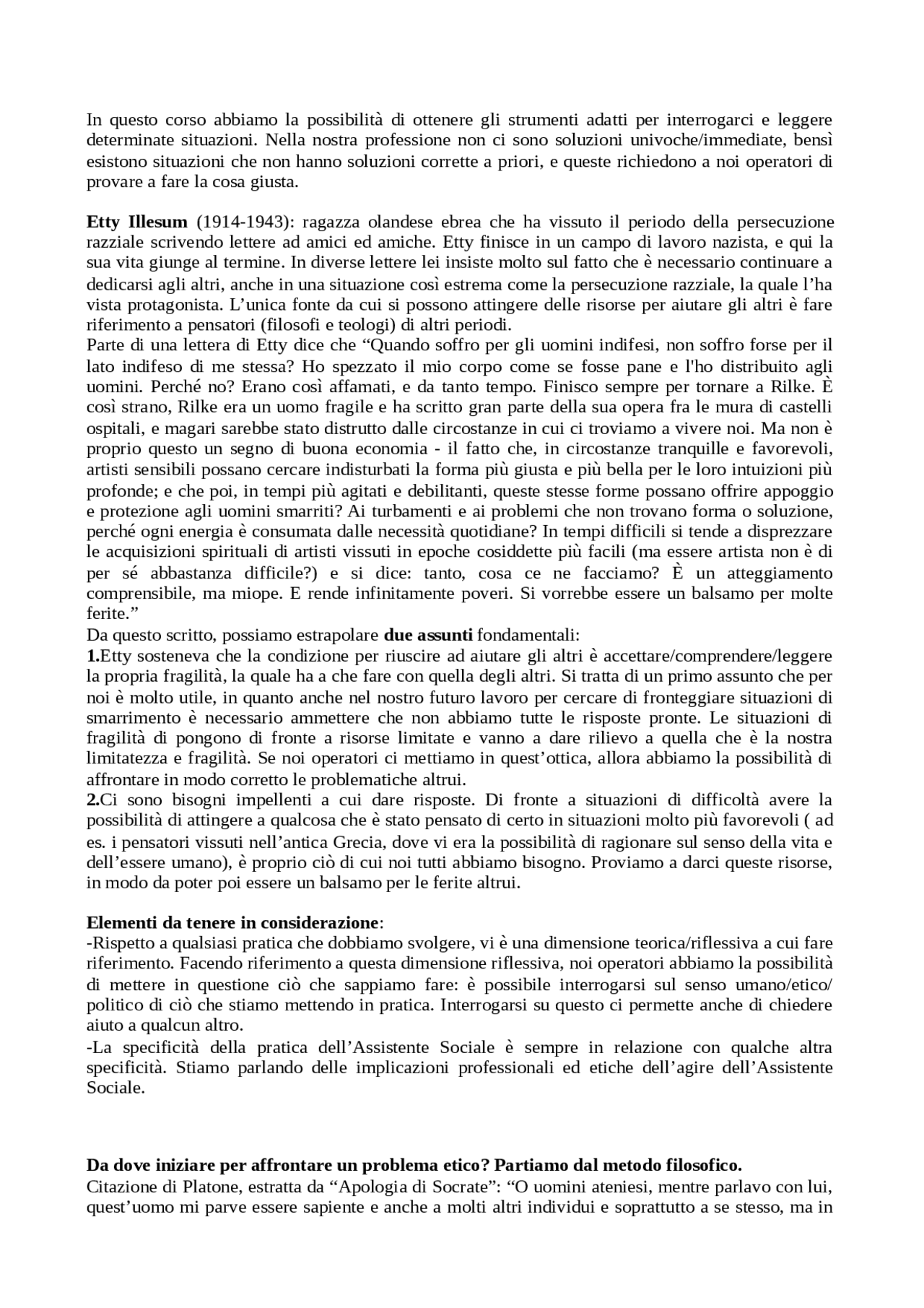Appunti Etica E Deontologia Professionale Docsity