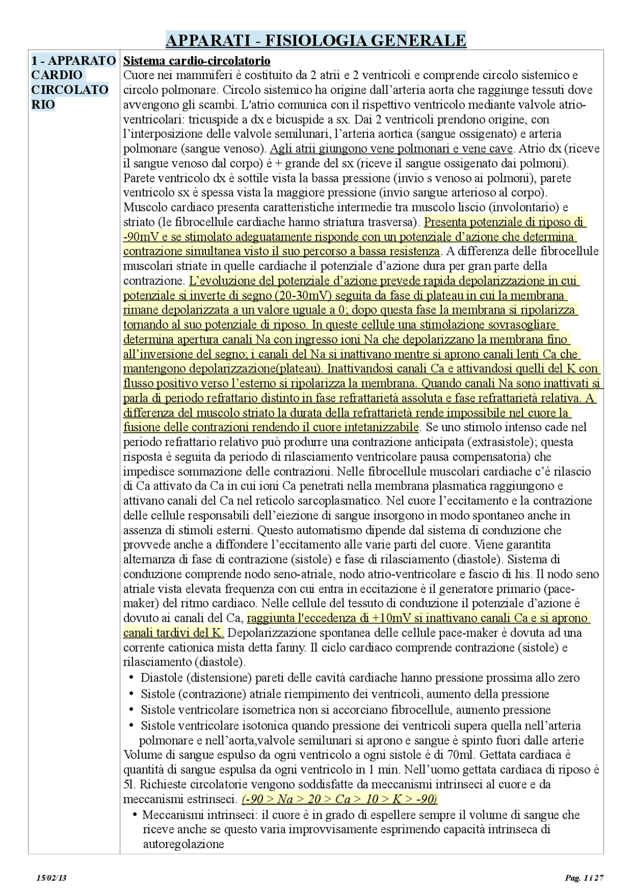 Tabellaschemi Con Descrizioni Di Fisiologia Generale Gli Apparati