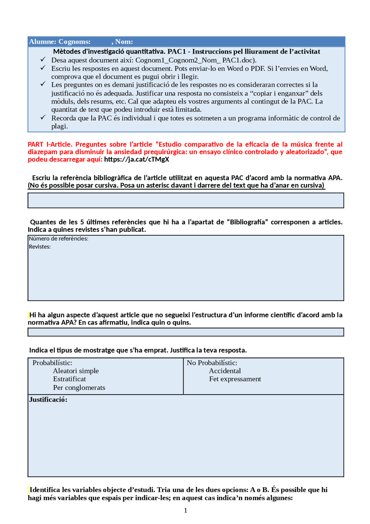 Mètodes Dinvestigació Quantitativa Pac 1 2019 Docsity