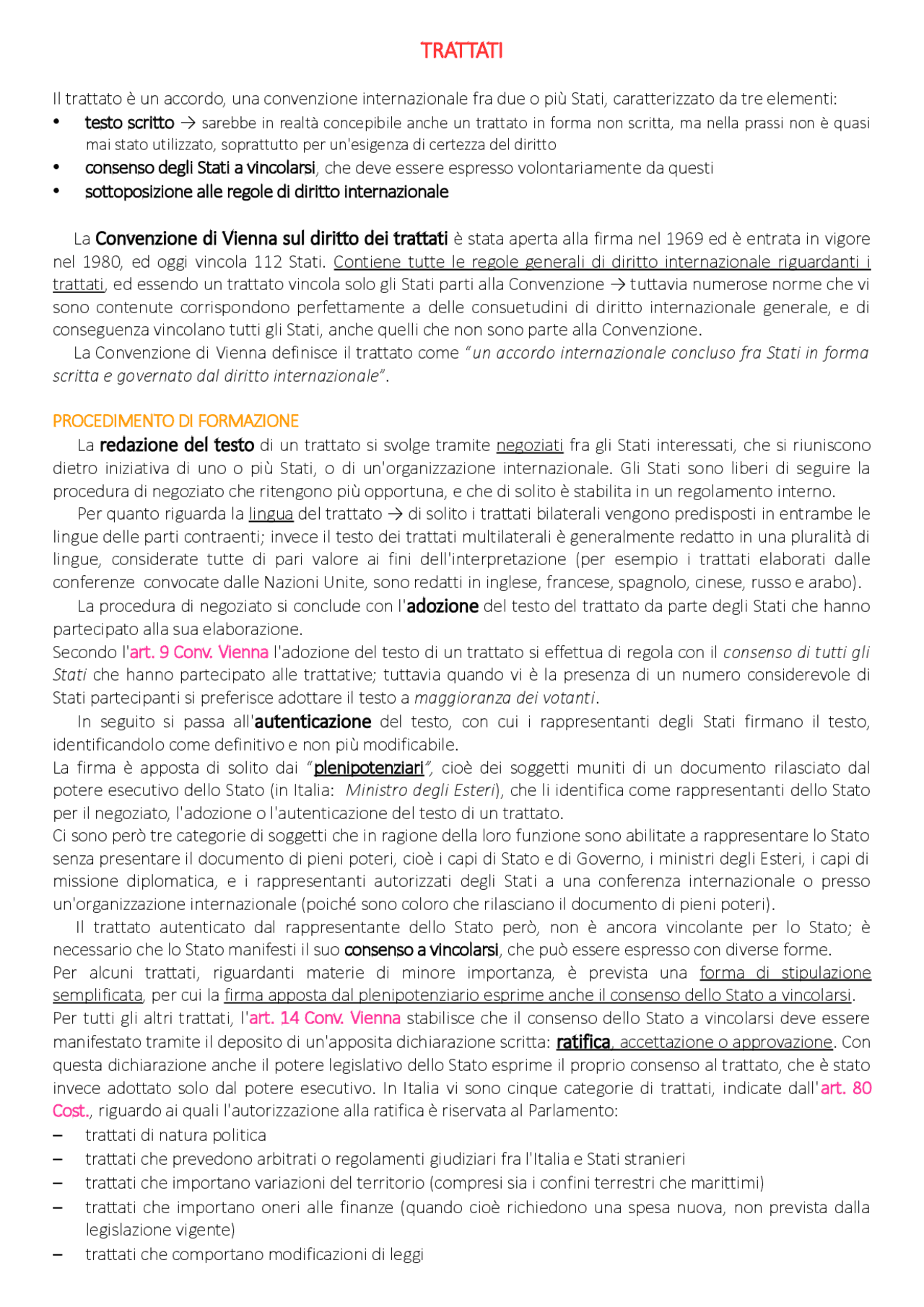 Riassunto Diritto Internazionale Docsity