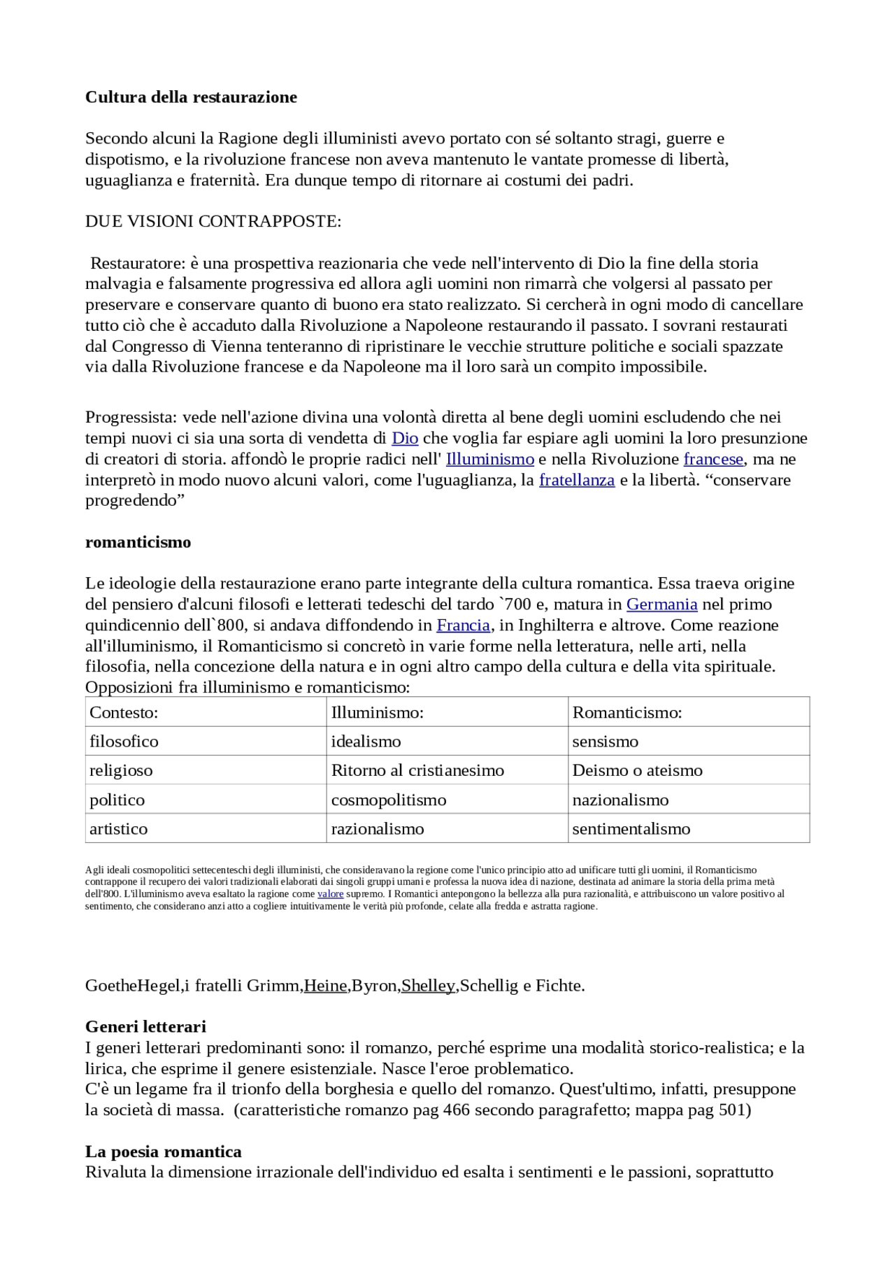 Restaurazione E Risorgimento Docsity