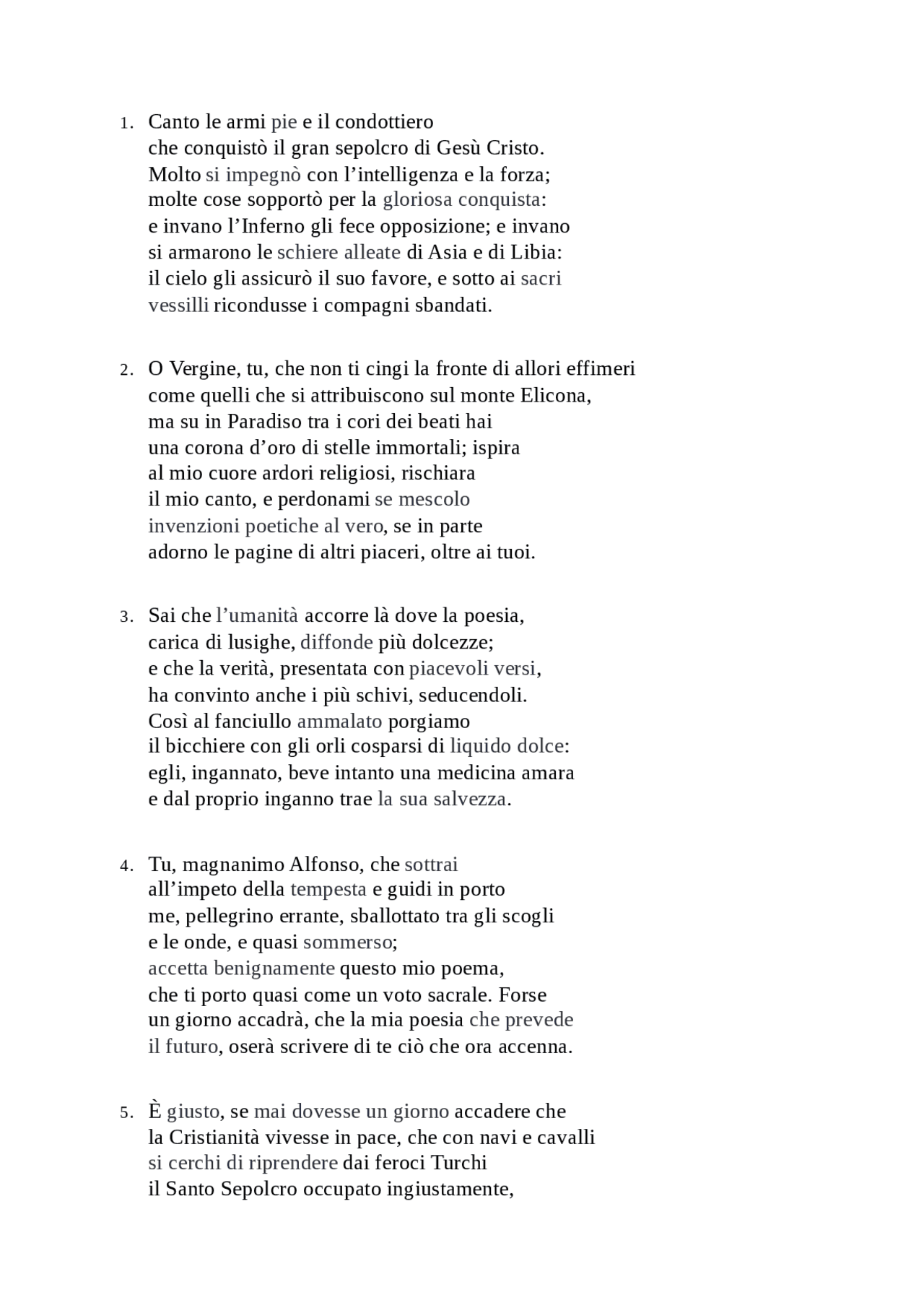 Gerusalemme Liberata Docsity