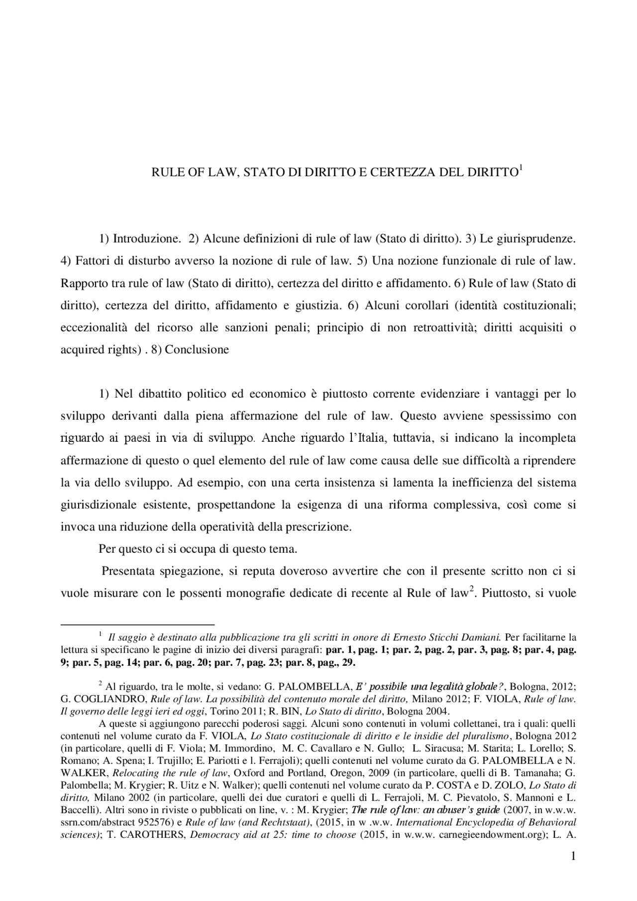 Rule of law, Stato di diritto - Docsity