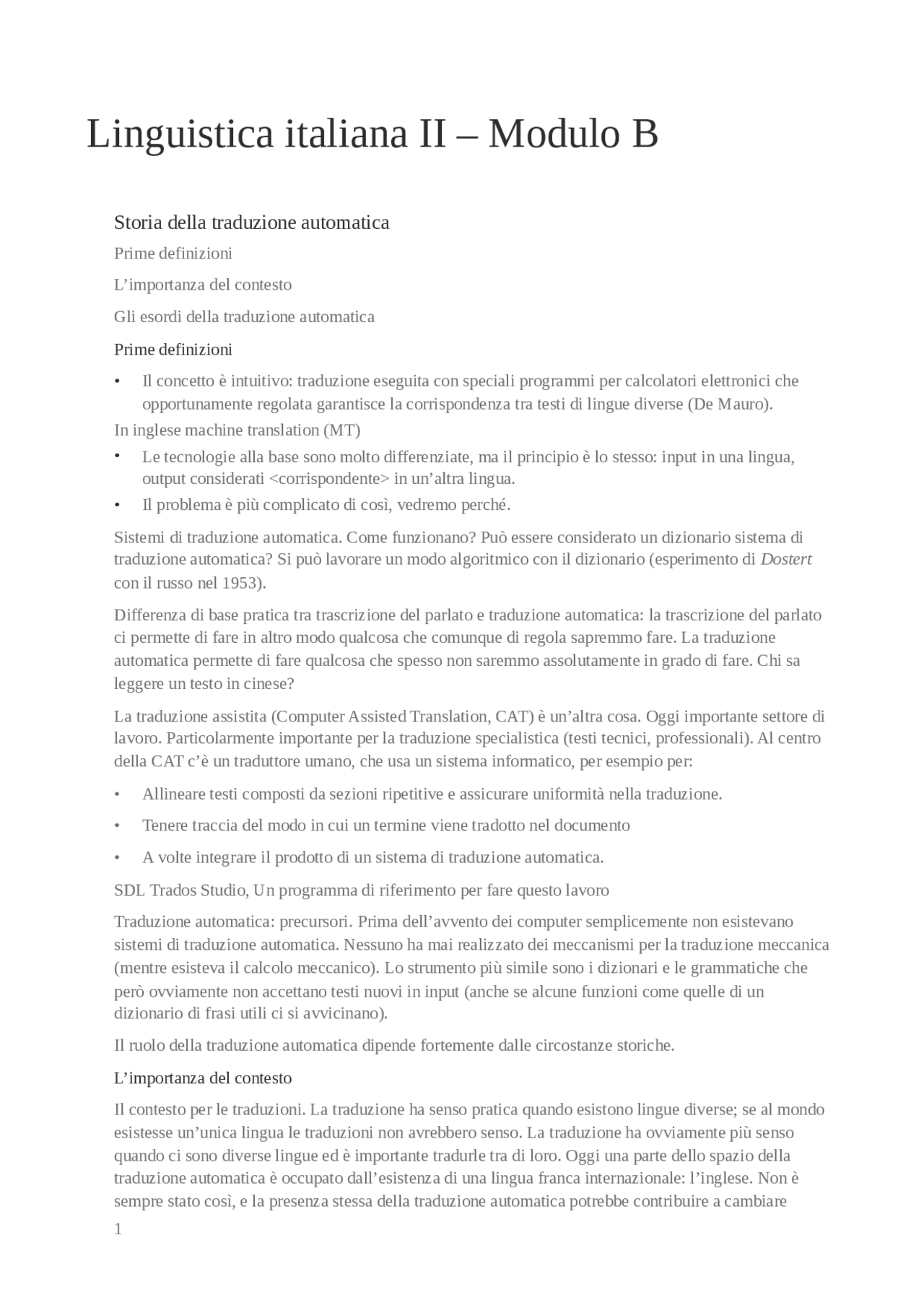 Appunti Modulo A Linguistica Italiana Ii Docsity