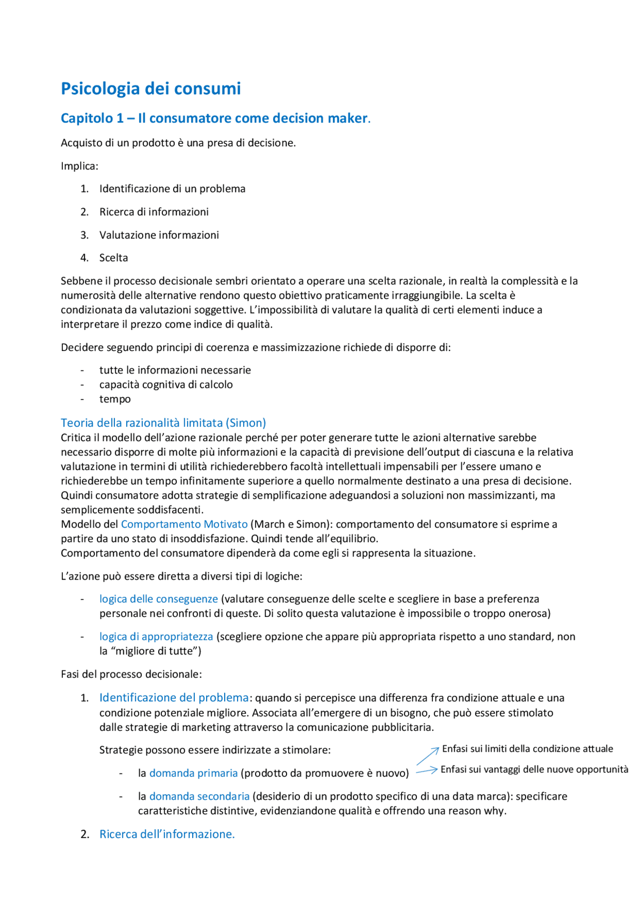 Riassunto Psicologia Dei Consumi E Neuromarketing Docsity
