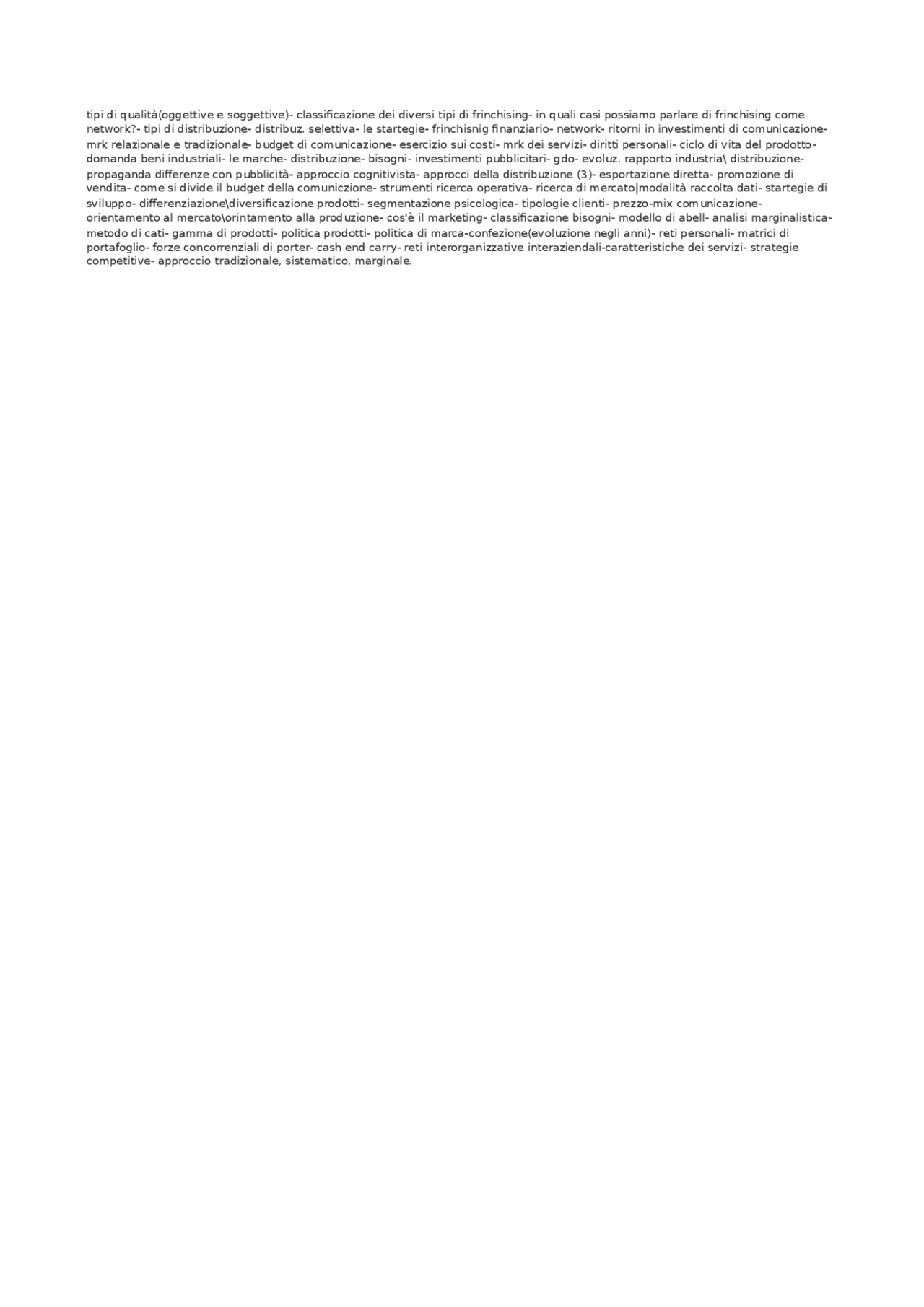 Marketing Domande Tipiche Docsity
